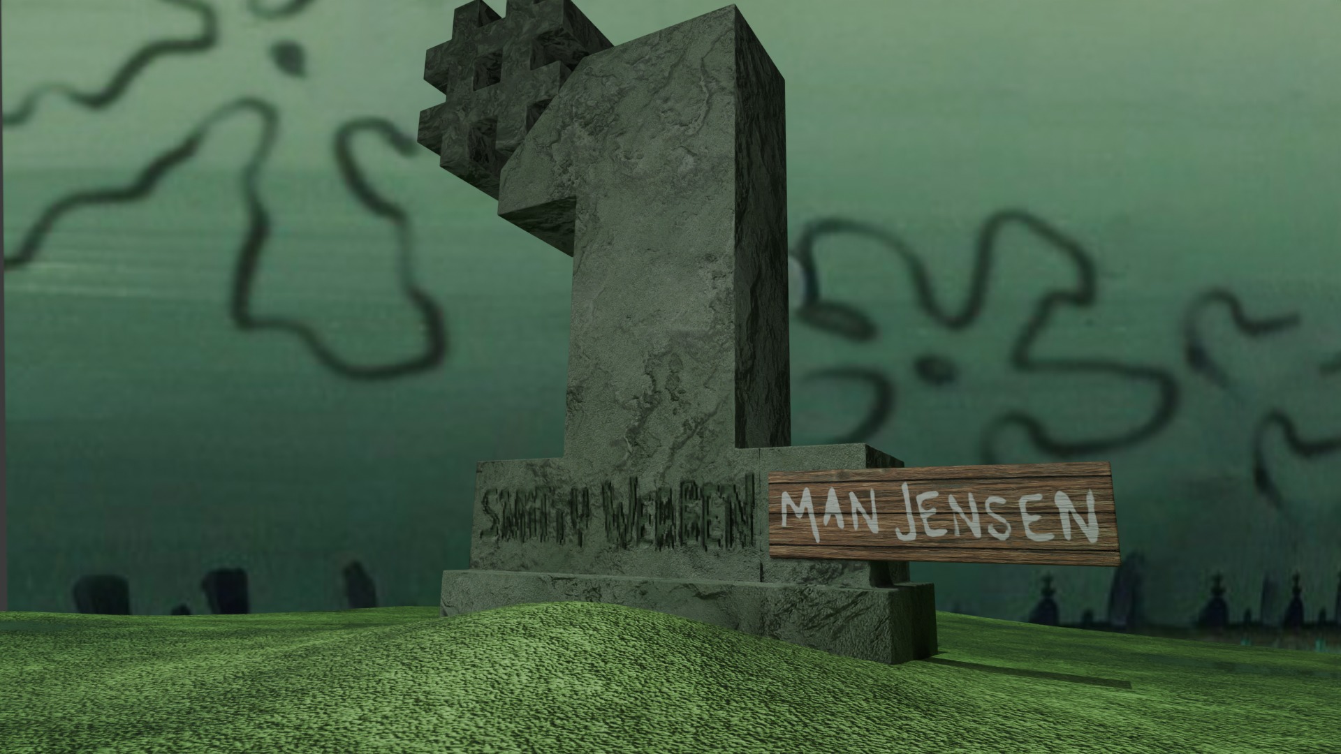 Smitty Werben Manjensen Tombstone from Spongebob free VR / AR / low ...