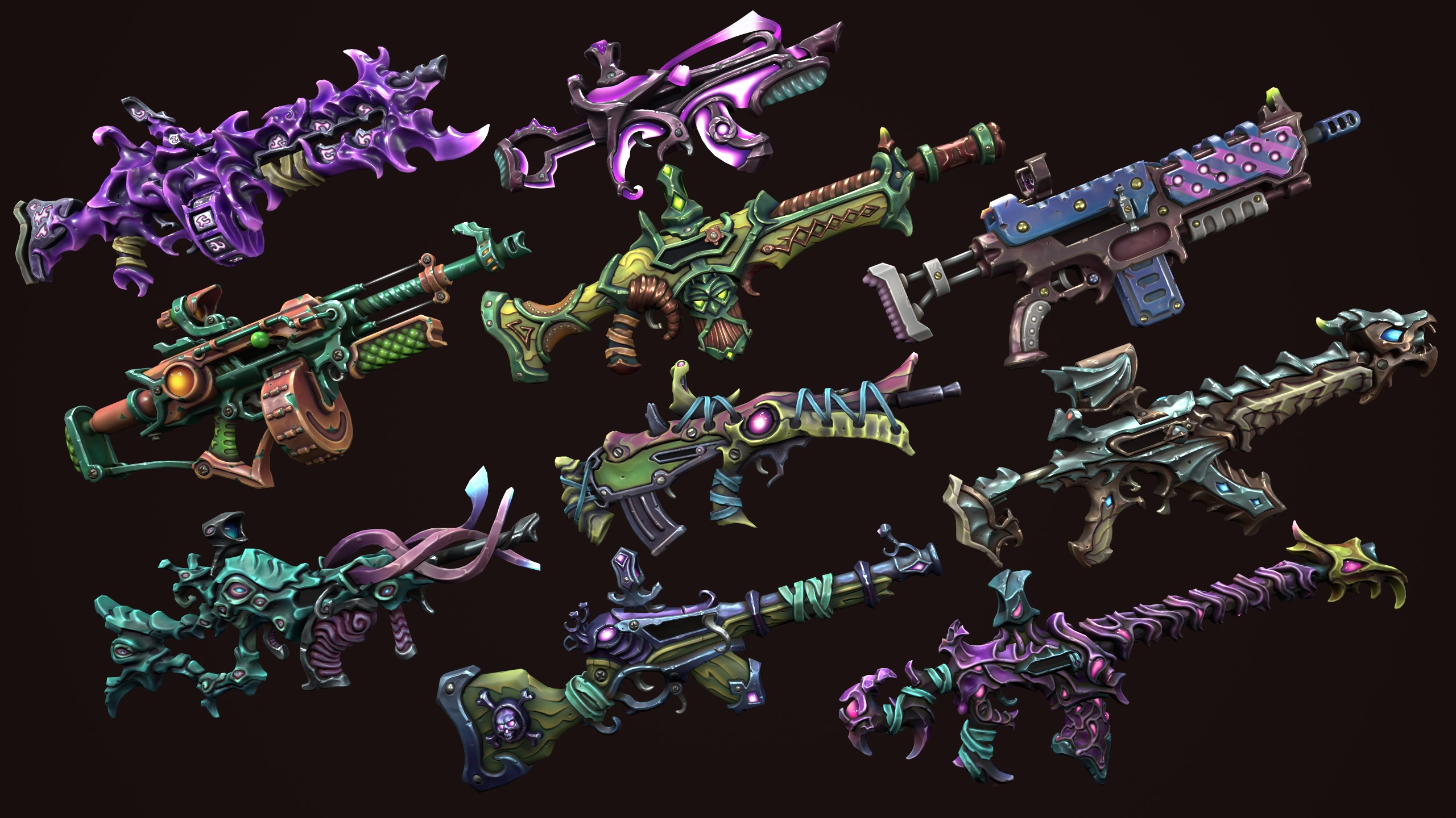 Fantasy assault rifles collection 3d print 3D model 3D printable | CGTrader