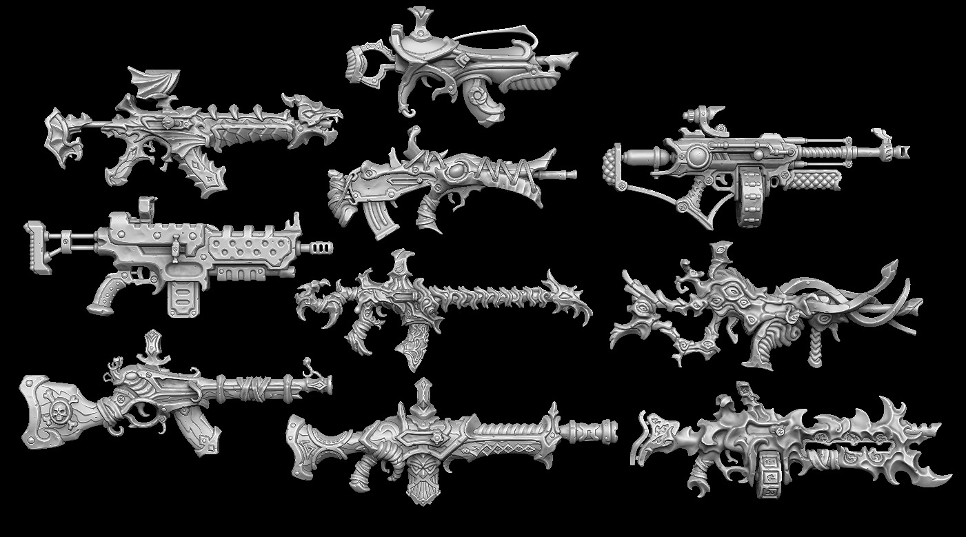 Fantasy assault rifles collection 3d print 3D model 3D printable | CGTrader
