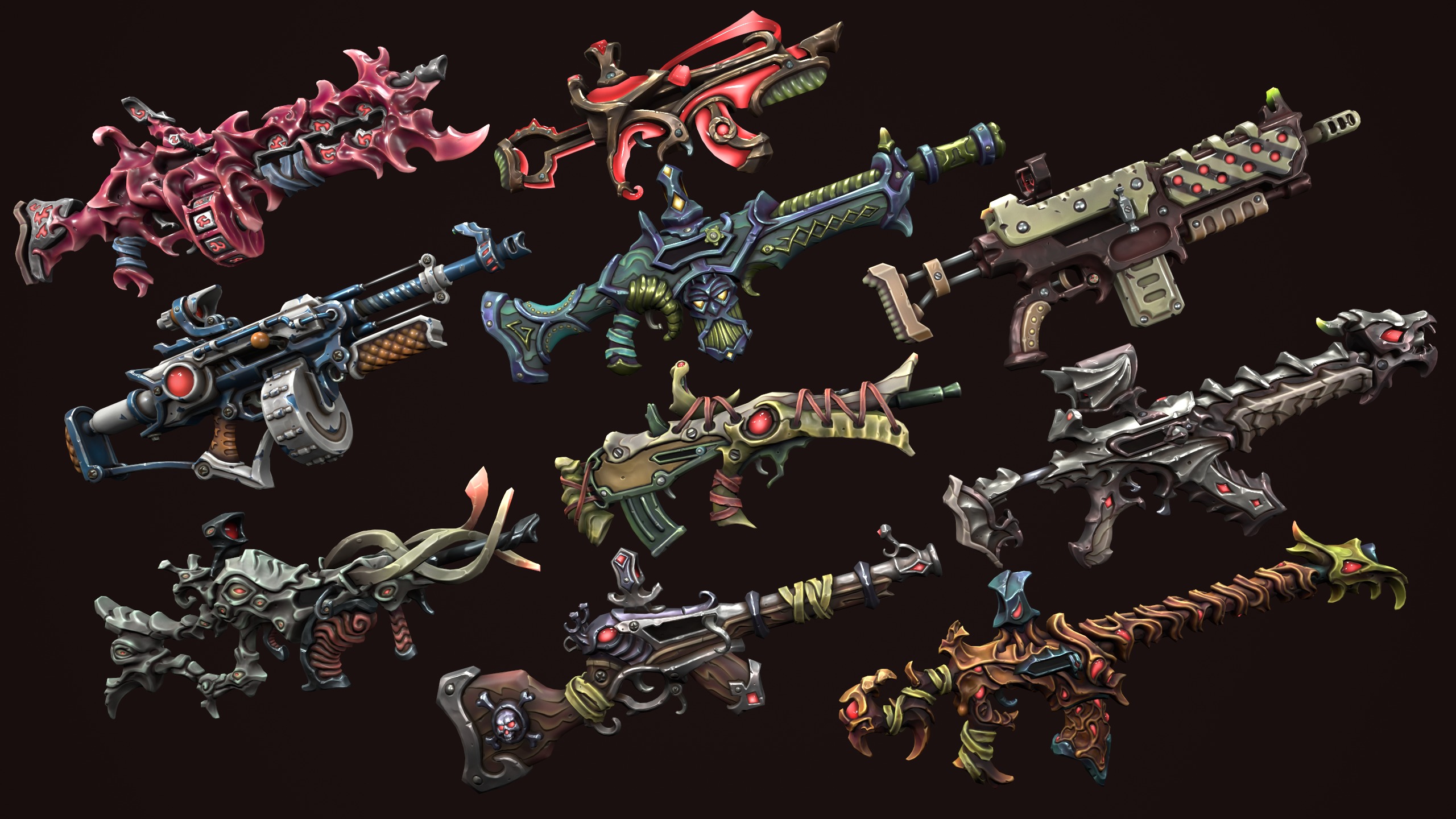 Fantasy assault rifles collection 3d print 3D model 3D printable | CGTrader