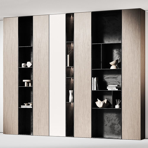 Modular cabinet furniture Modern Wardrobe kit minimalist 3D model ...