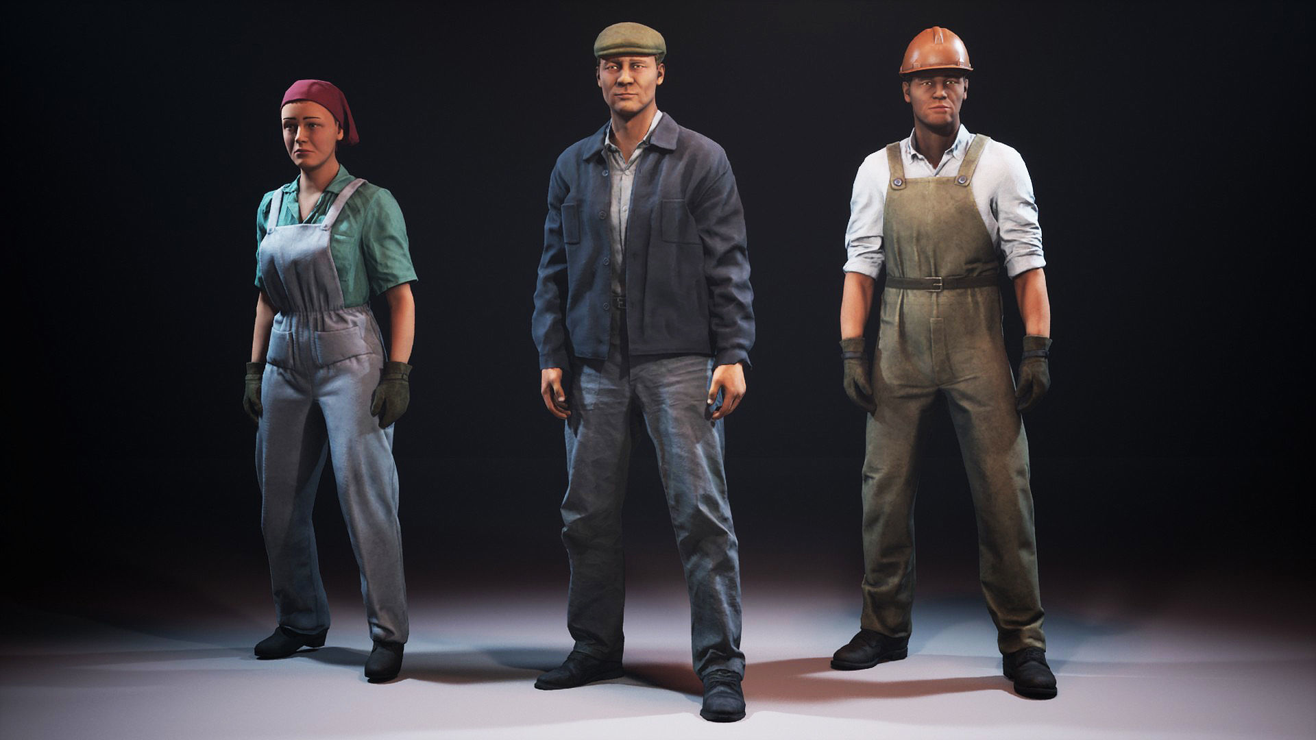 3D model Soviet Factory Workers VR / AR / low-poly | CGTrader