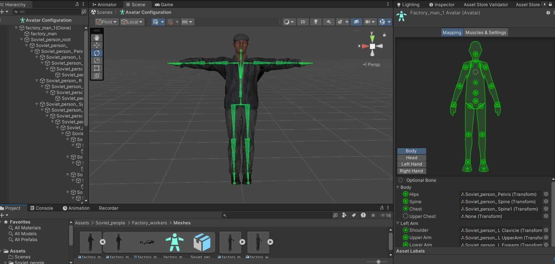 3D model Soviet Factory Workers VR / AR / low-poly | CGTrader