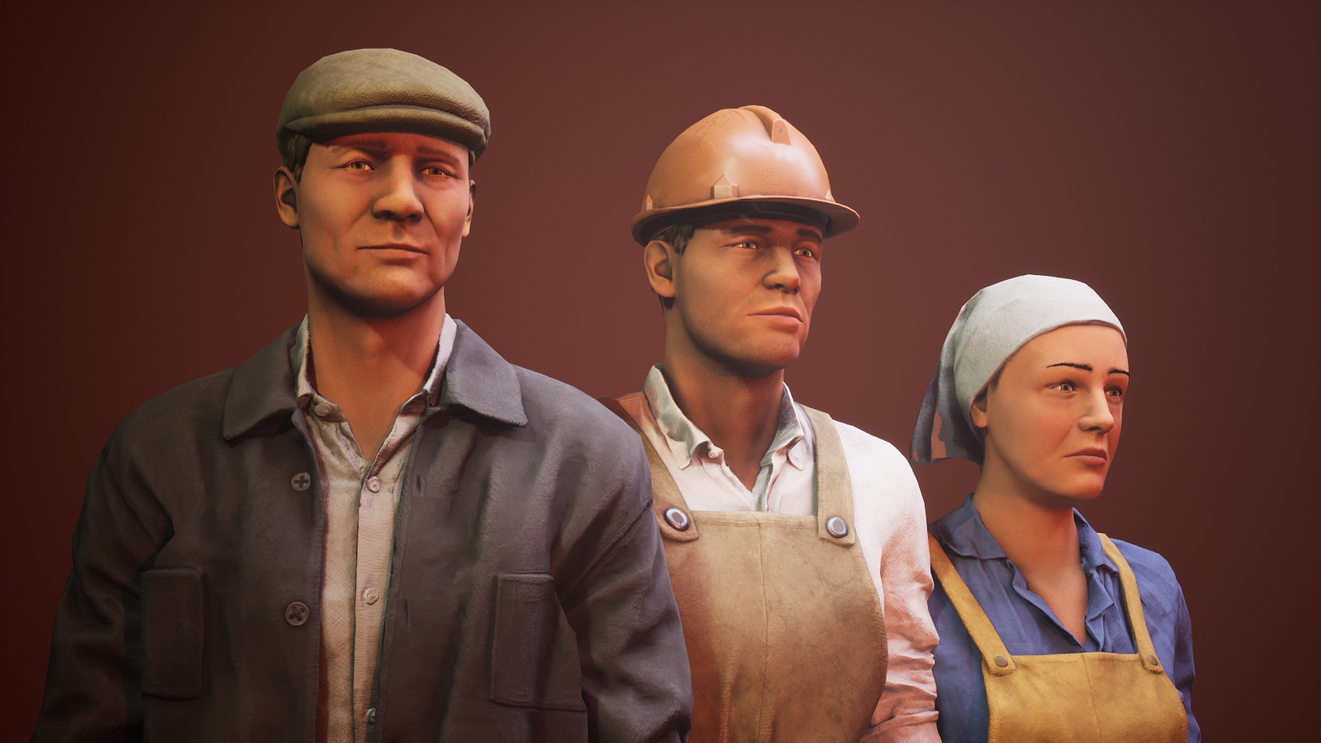 3D model Soviet Factory Workers VR / AR / low-poly | CGTrader