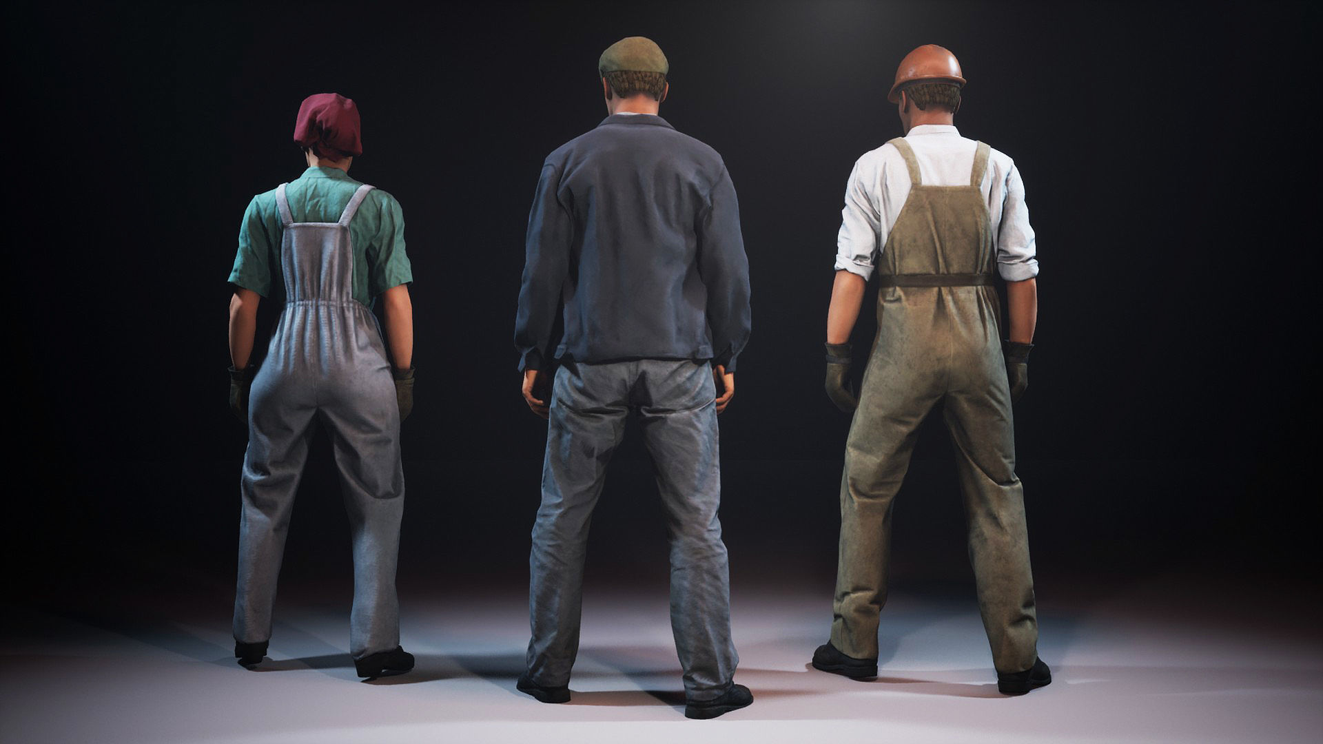 3D model Soviet Factory Workers VR / AR / low-poly | CGTrader