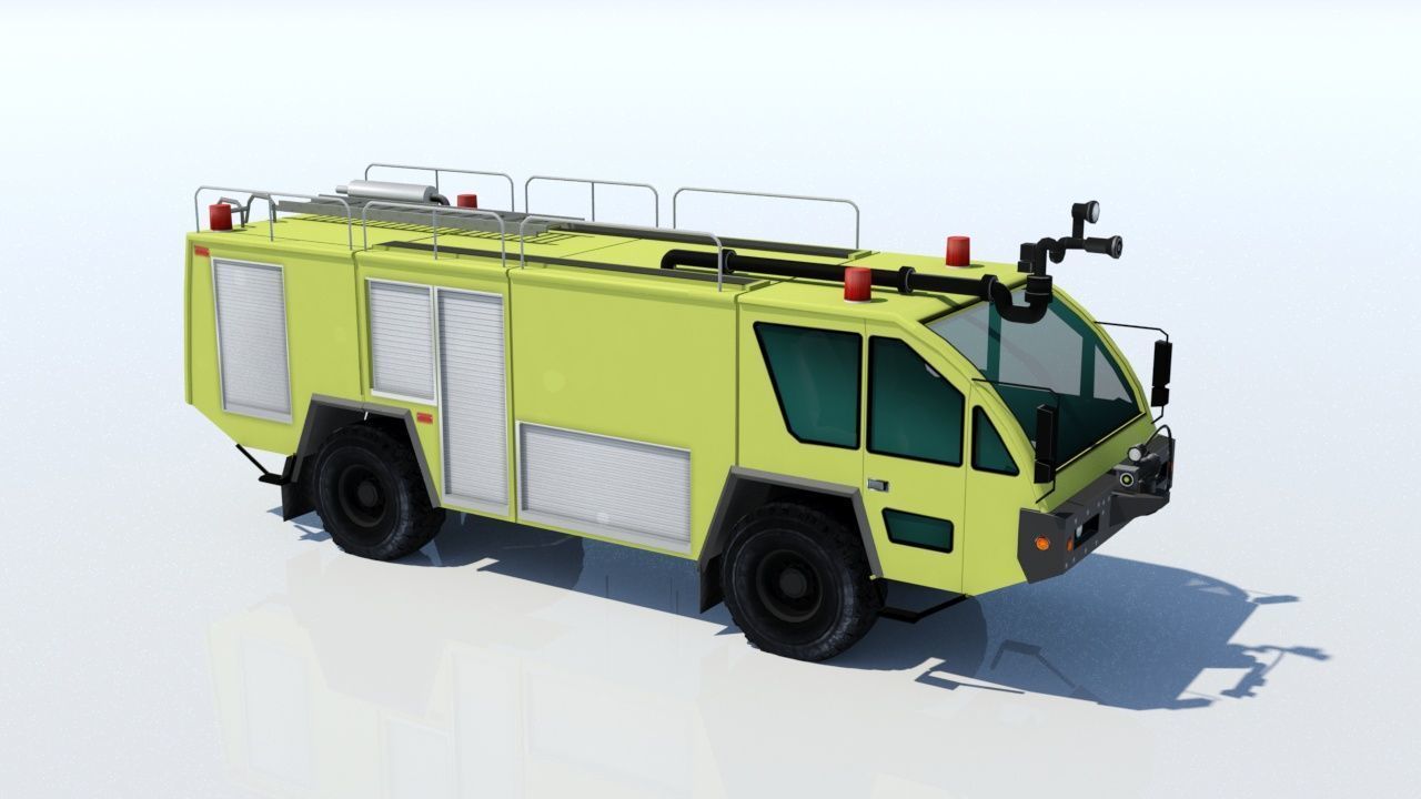 3D model Rosenbauer panther 4x4 old model low poly ARFF VR / AR / low ...