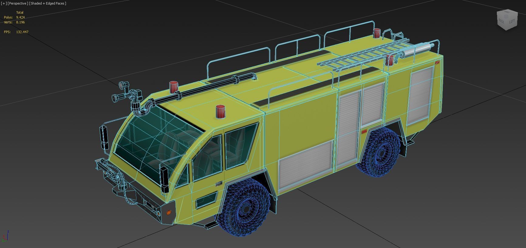 3D model Rosenbauer panther 4x4 old model low poly ARFF VR / AR / low ...