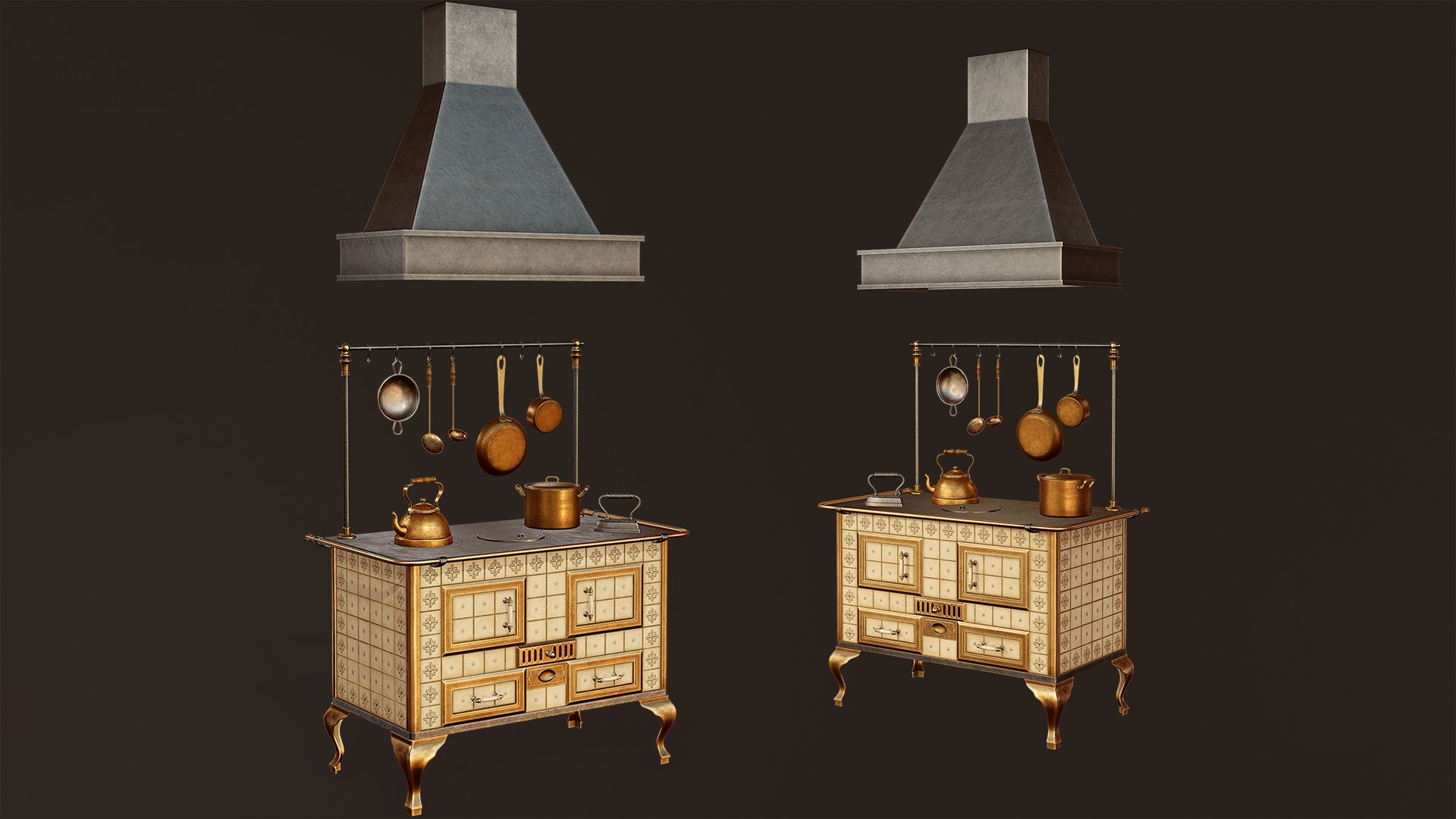 3D model Victorian Kitchen Props Pack VR / AR / low-poly | CGTrader