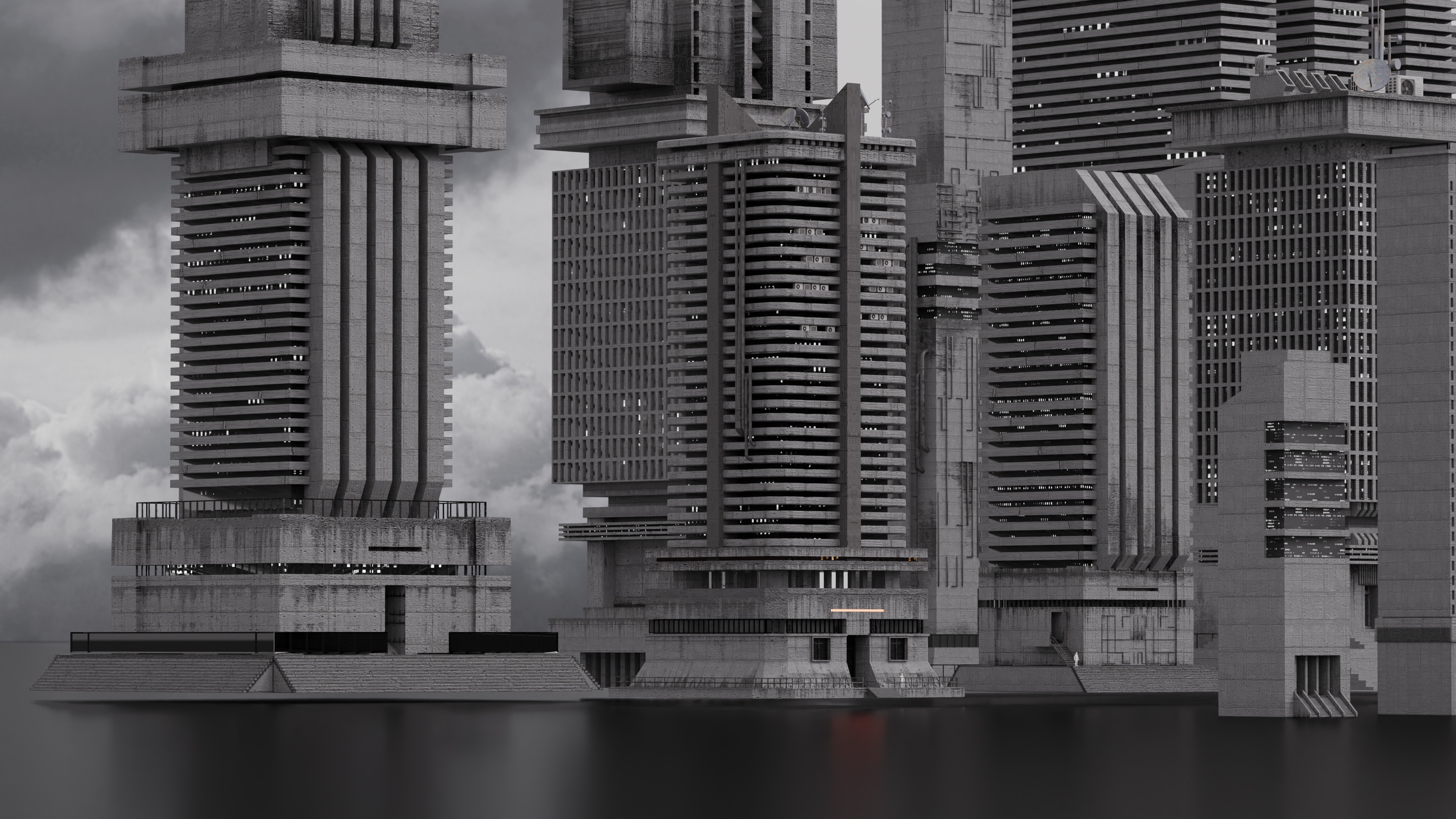 Concrete Brutalism - 3D Building asset 3D model | CGTrader