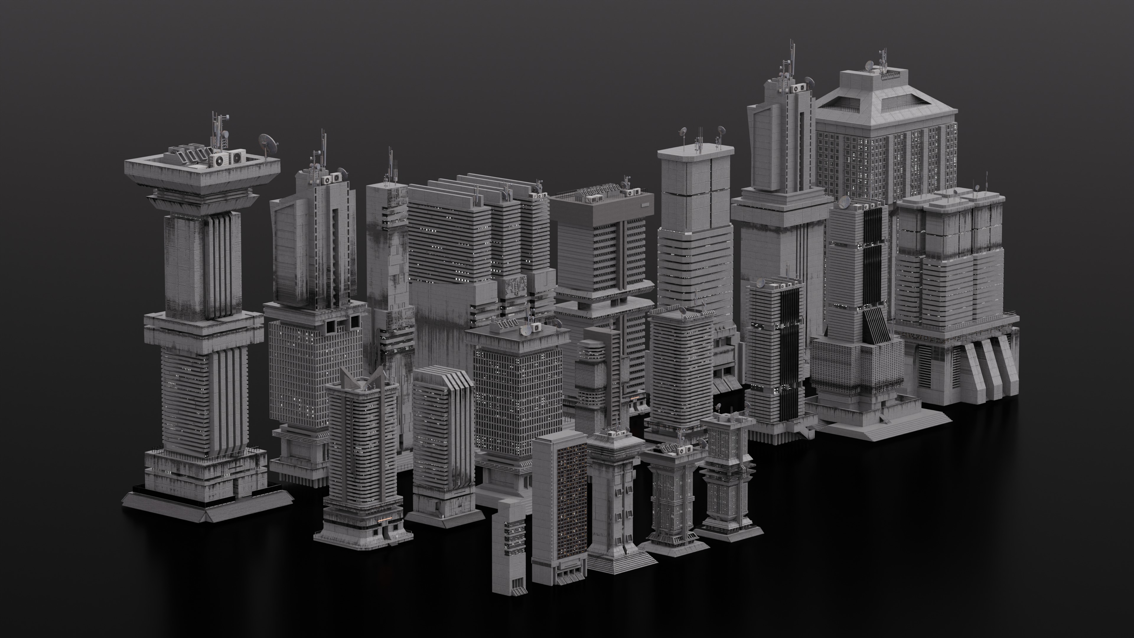 Concrete Brutalism - 3D Building asset 3D model | CGTrader
