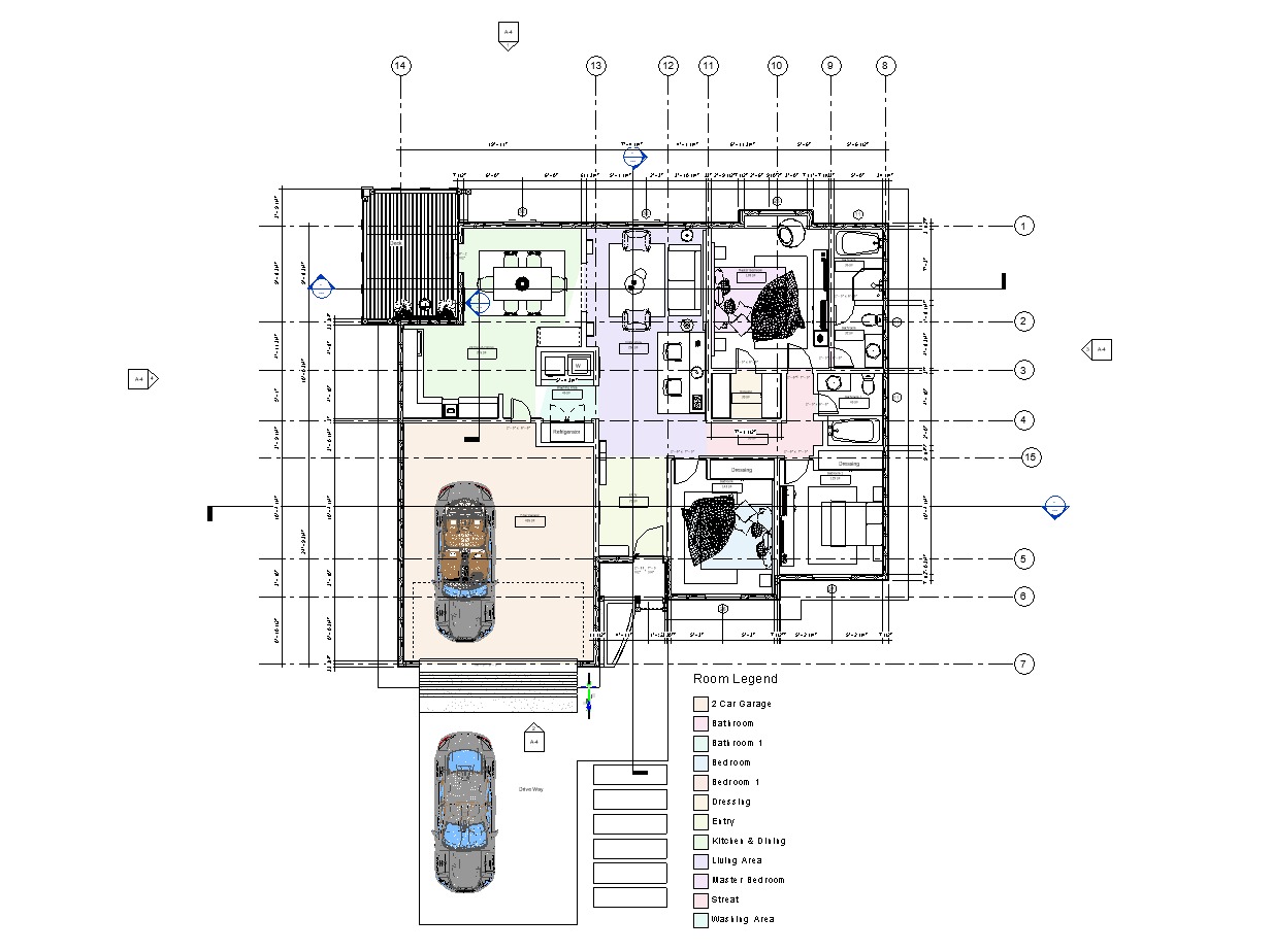 3 Bedroom Ranch House Plan 3D model animated | CGTrader