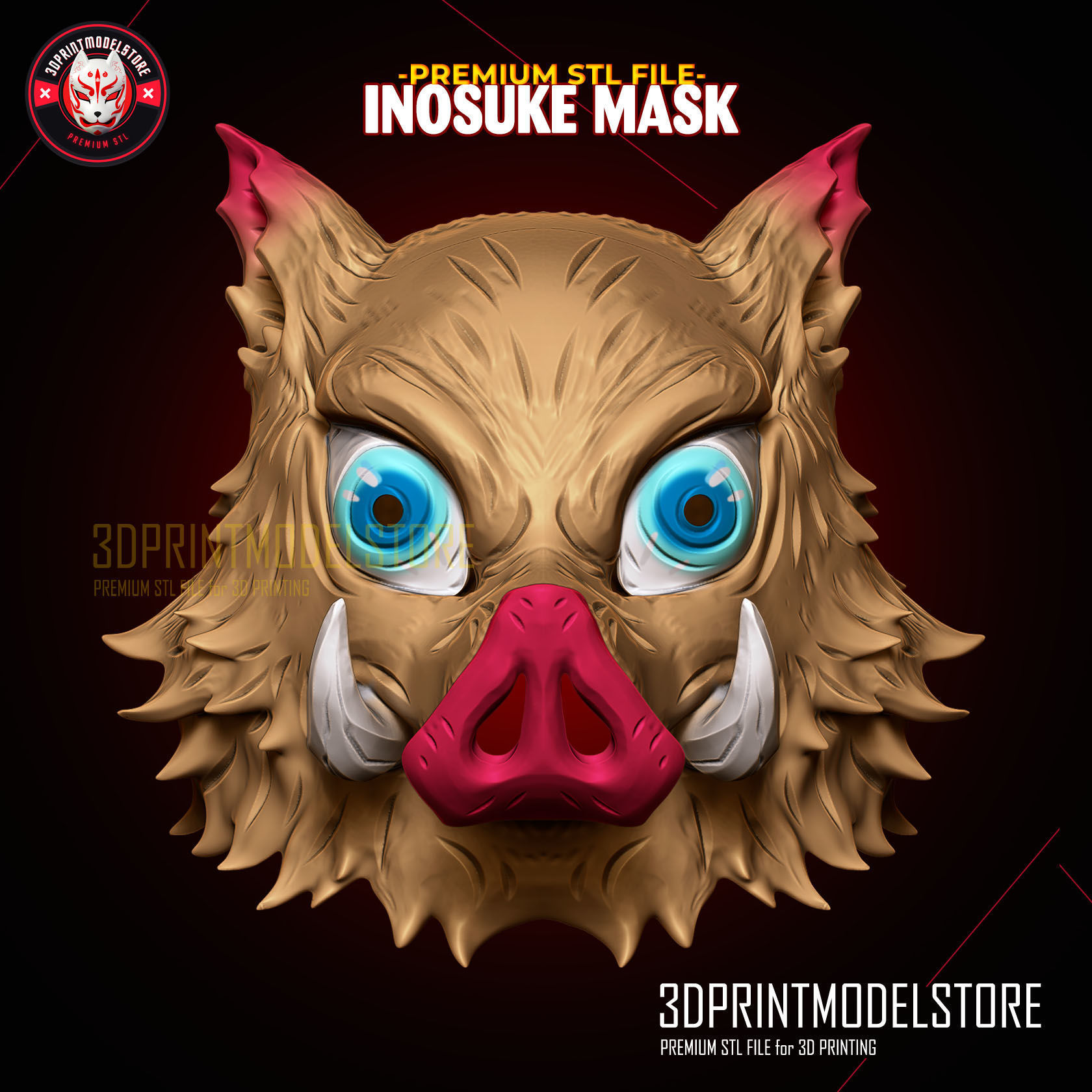 Demon Slayer Inosuke Mask - Kimetsu no Yaiba Cosplay 3D model 3D ...