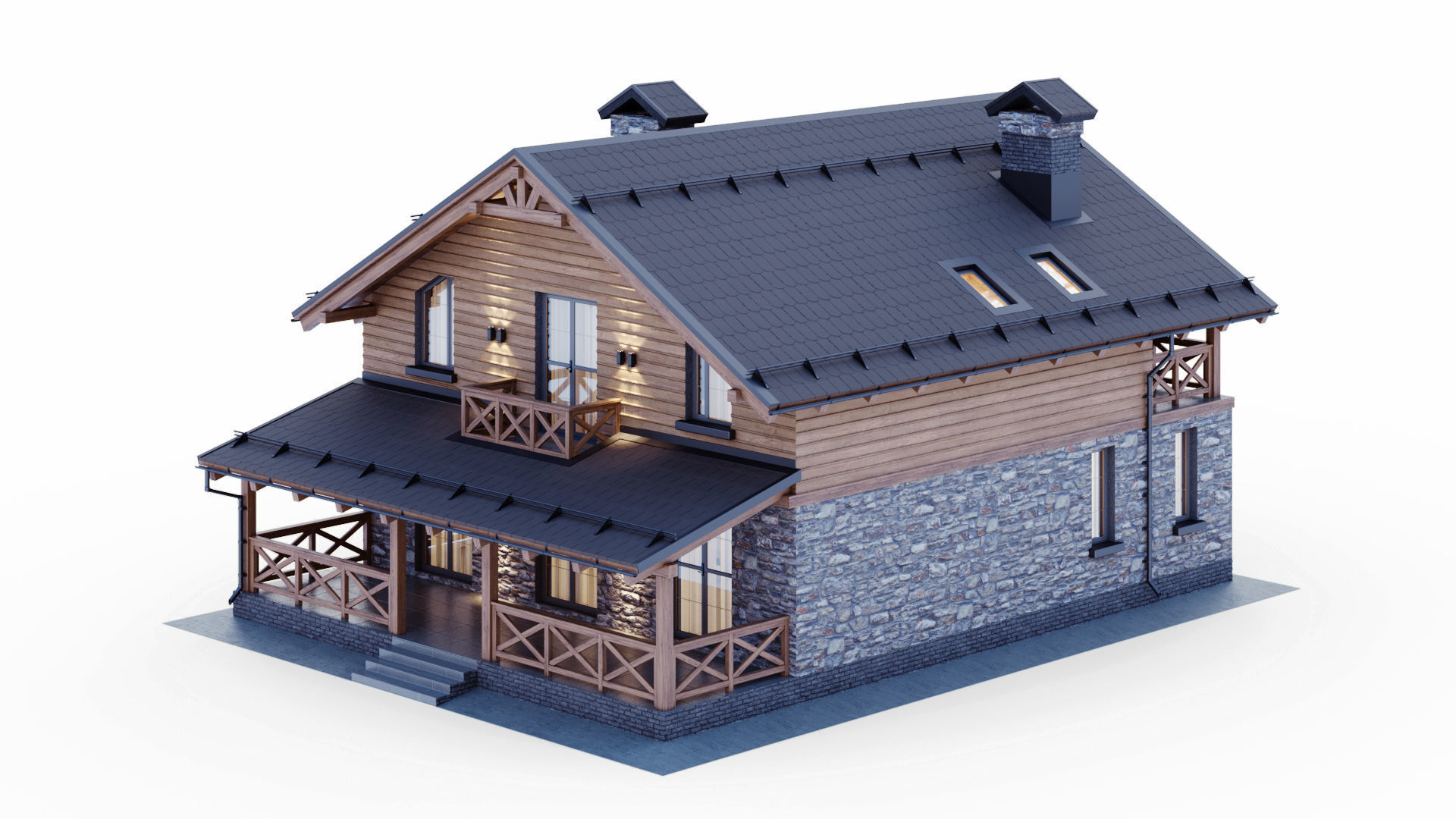 Chalet Style House 3D model | CGTrader