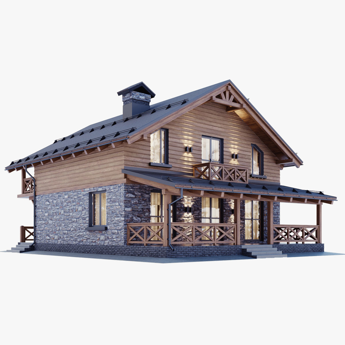 Chalet Style House 3D model | CGTrader