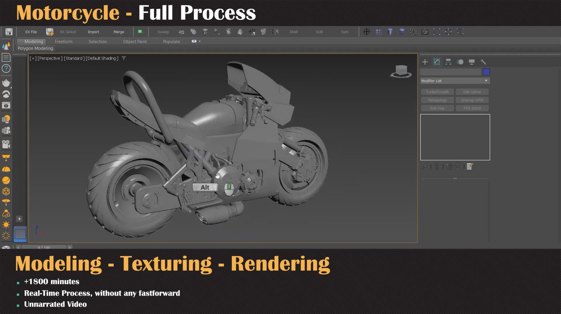 Motorcycle Tutorial Full process 3D model | CGTrader