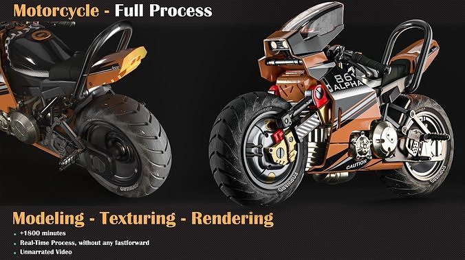 Motorcycle Tutorial Full process 3D model | CGTrader