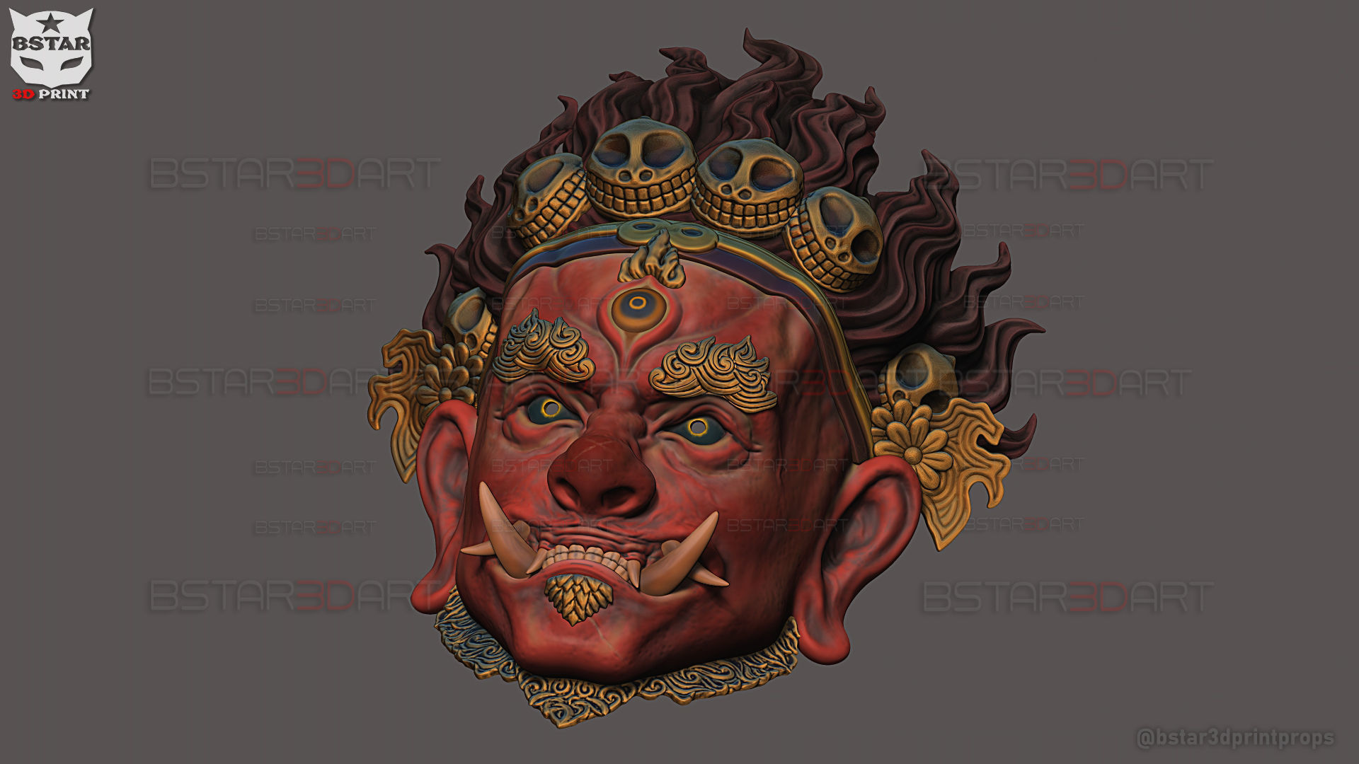 Folk Opera Mask - Black Myth - Wukong Armor Accessories 3D model 3D ...