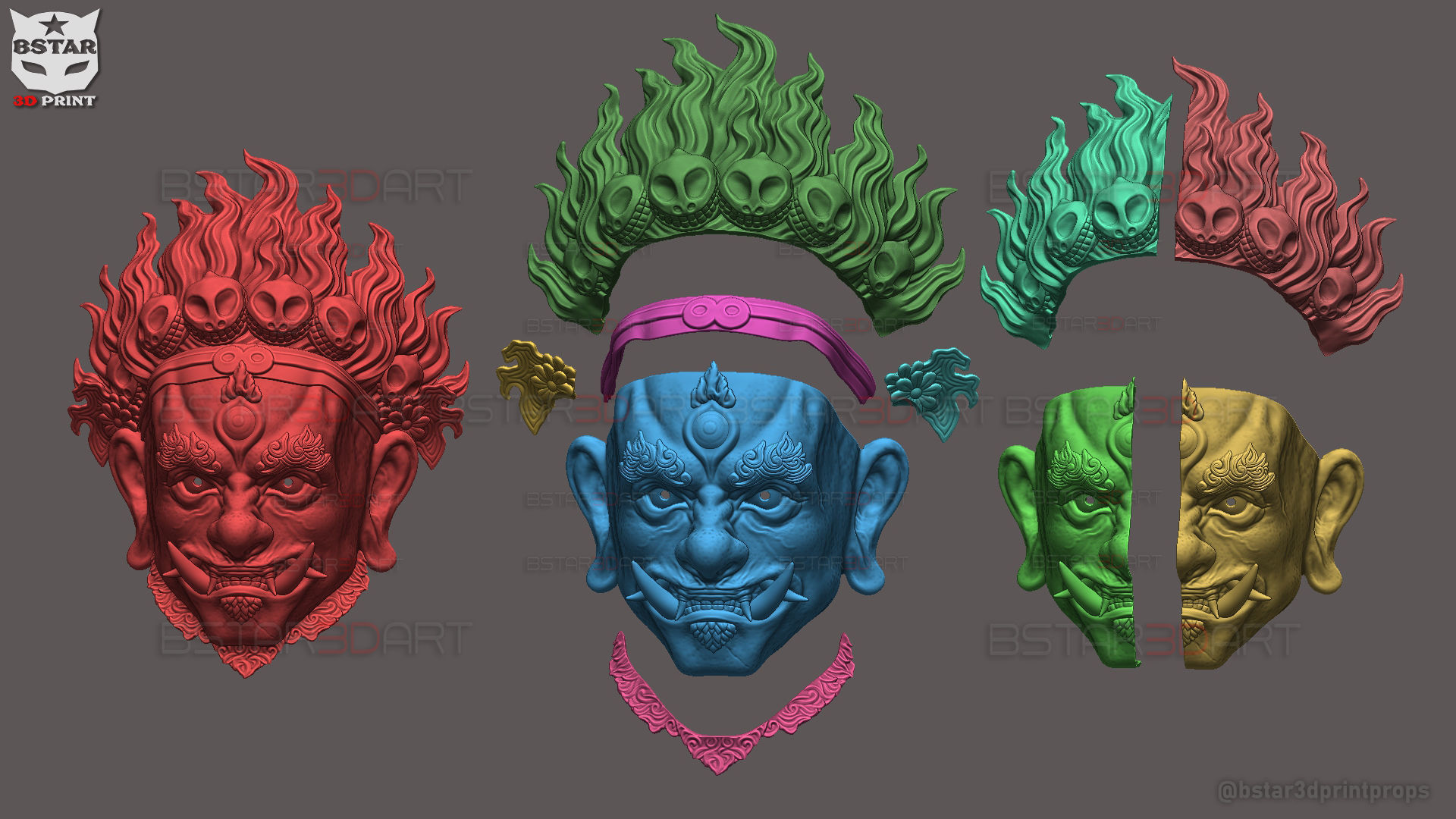 Folk Opera Mask - Black Myth - Wukong Armor Accessories 3D model 3D ...