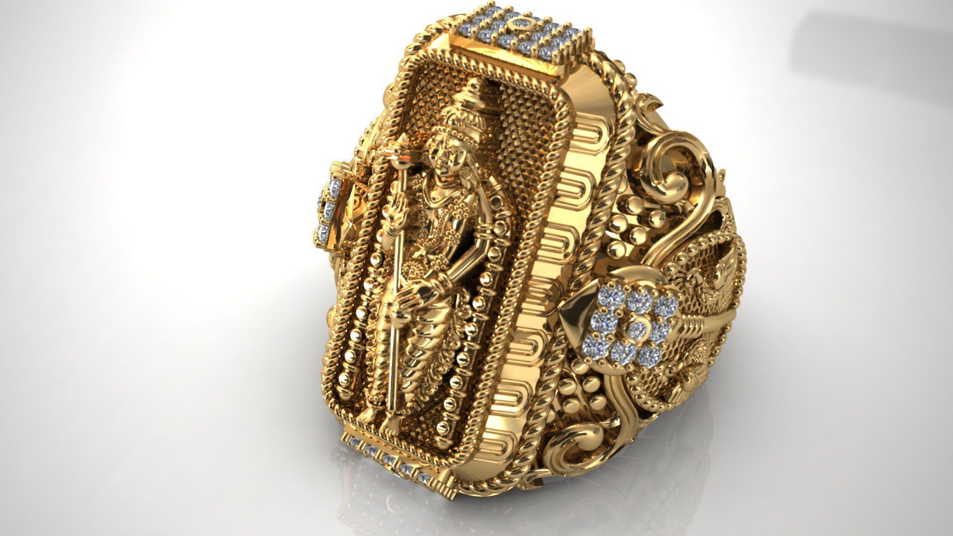 Murugan gents ring 3D model 3D printable | CGTrader