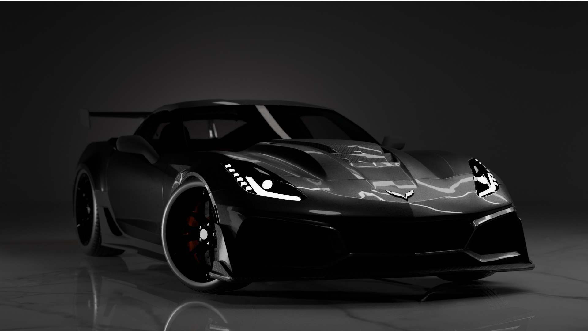 Corvette C7 ZR1 - Blacked Out Nacev - Rigged 3D free 3D model rigged ...