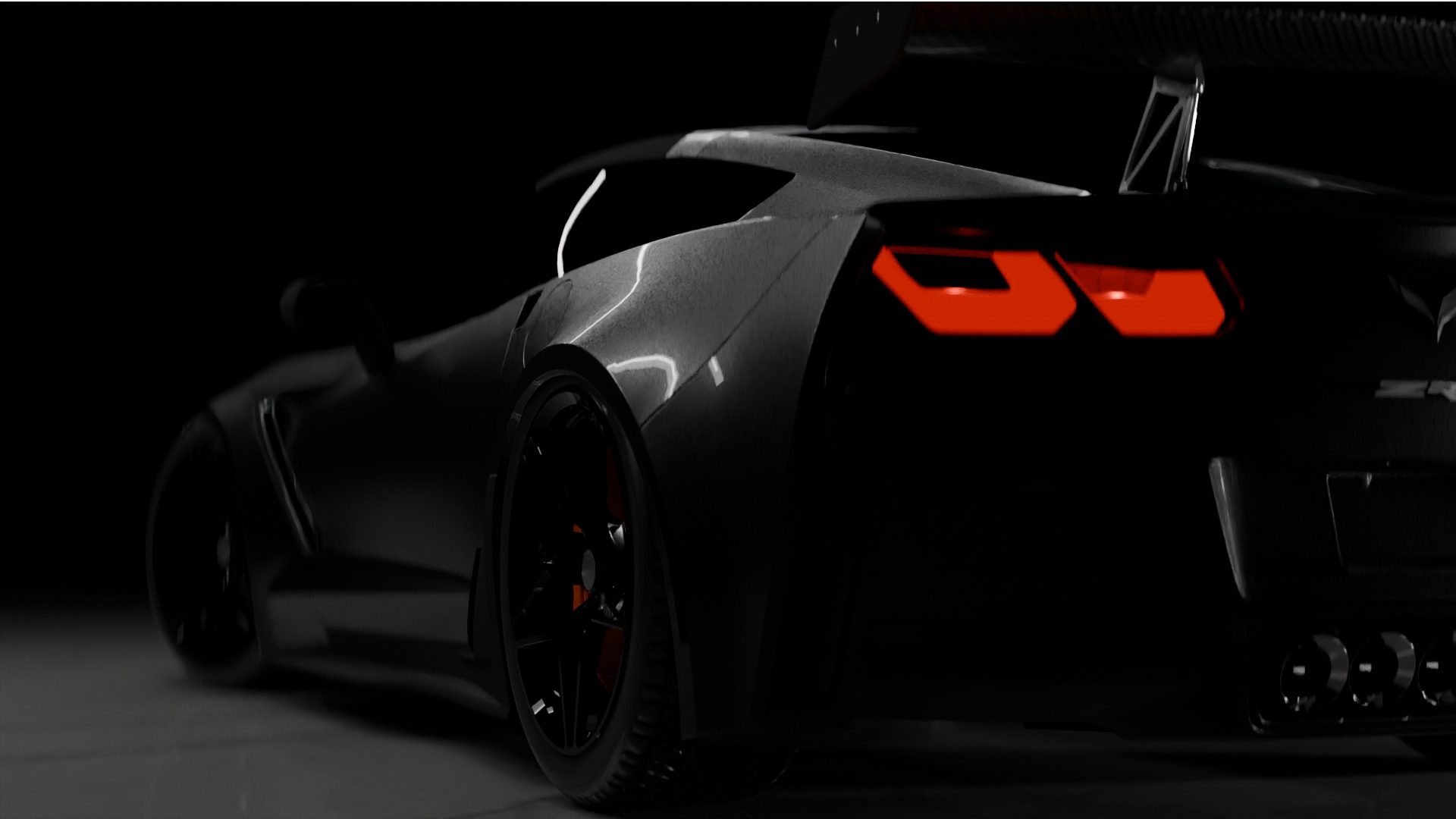 Corvette C7 ZR1 - Blacked Out Nacev - Rigged 3D free 3D model rigged ...