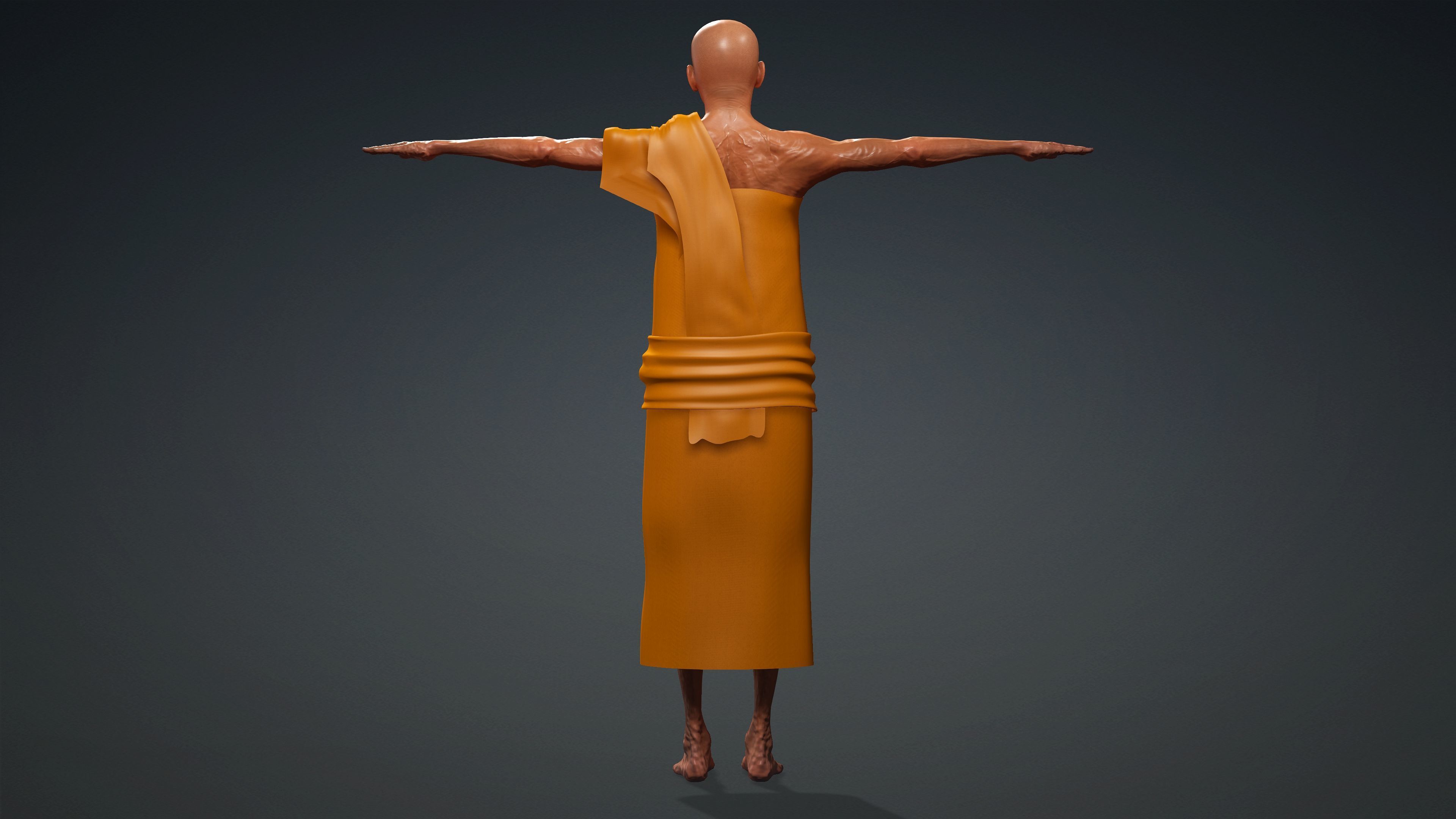 Khmer Monk 3D for Character Creator 4 and Iclone8 3D model animated ...
