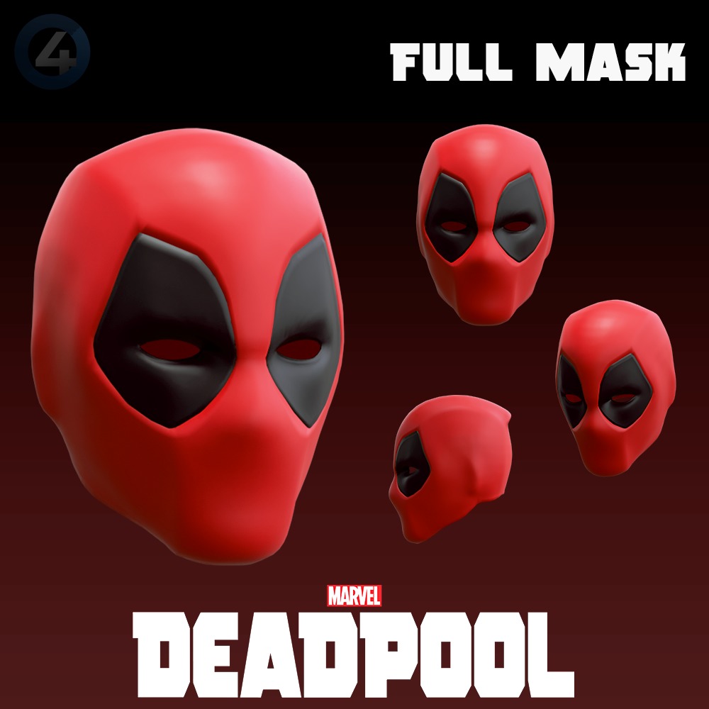 DEADPOOL FULL MASK 3D model 3D printable | CGTrader
