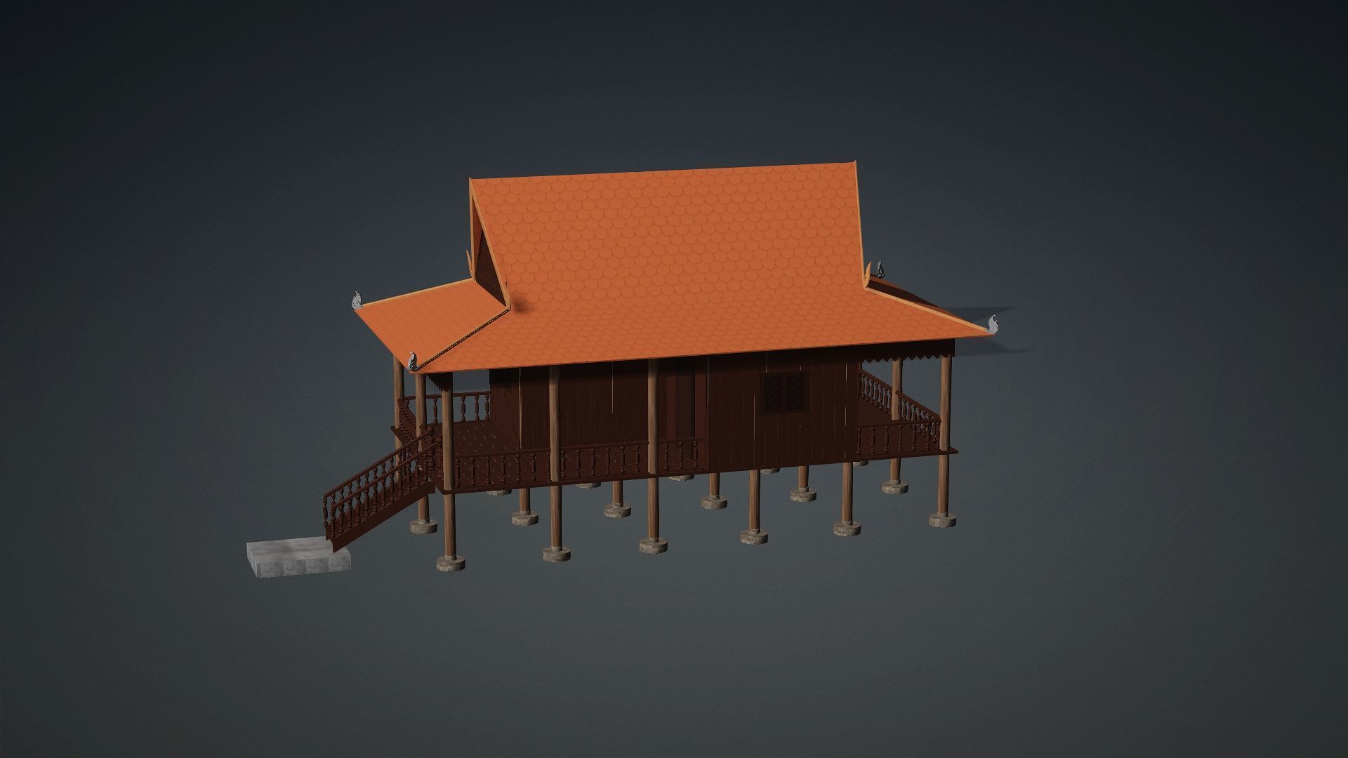 Khmer House 3D 3D model | CGTrader