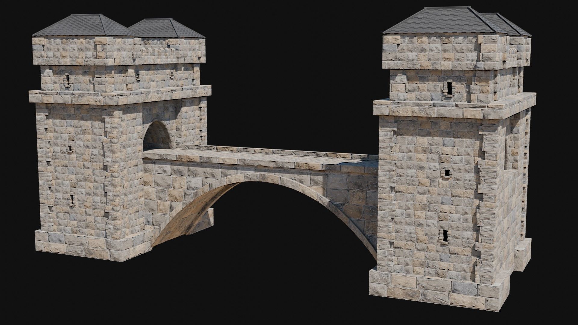 3D model HUGE MONUMENTAL FANTASY CASTLE BRIDGE FORT FORTRESS COLLECTION ...