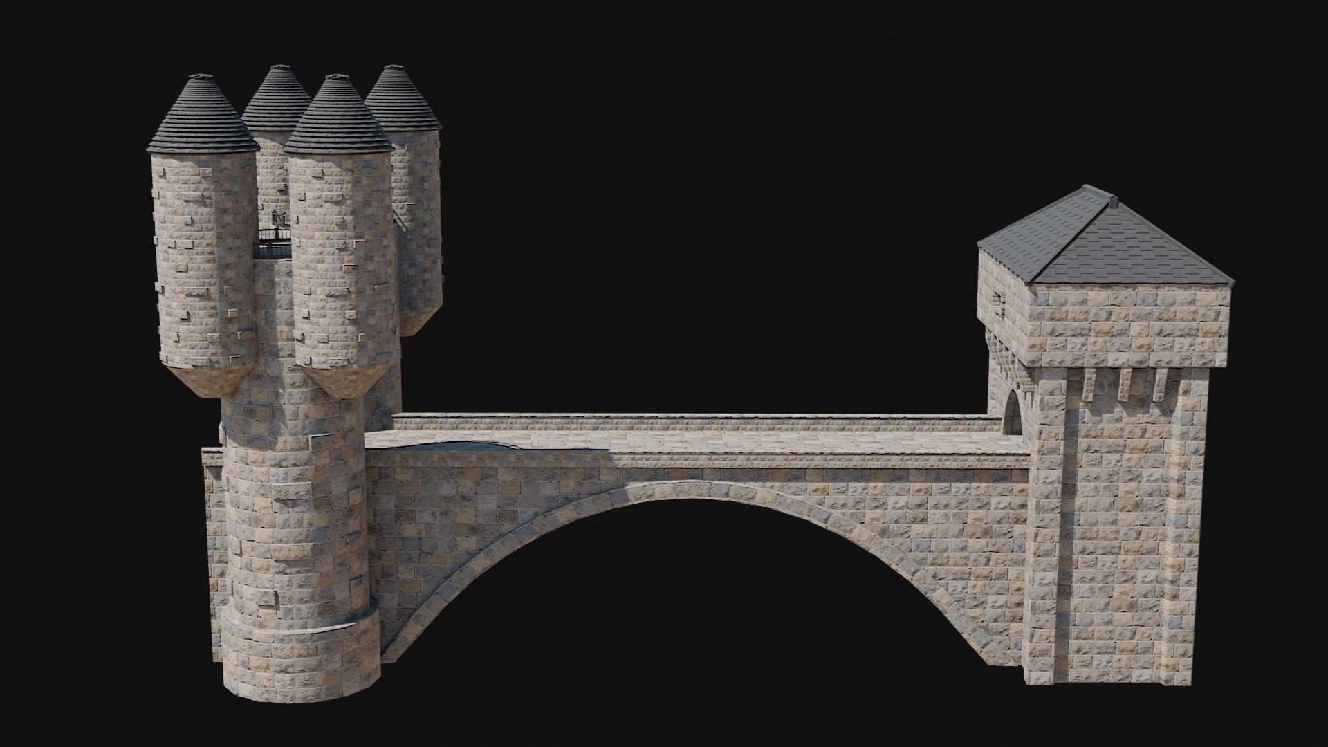 3D model HUGE MONUMENTAL FANTASY CASTLE BRIDGE FORT FORTRESS COLLECTION ...