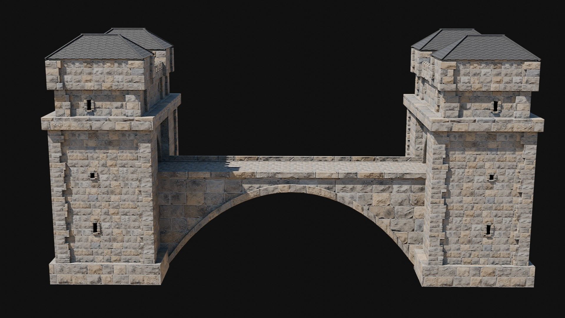 3D model HUGE MONUMENTAL FANTASY CASTLE BRIDGE FORT FORTRESS COLLECTION ...