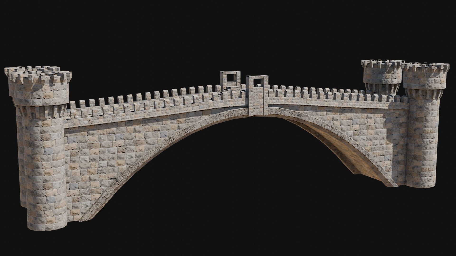 3D model HUGE MONUMENTAL FANTASY CASTLE BRIDGE FORT FORTRESS COLLECTION ...