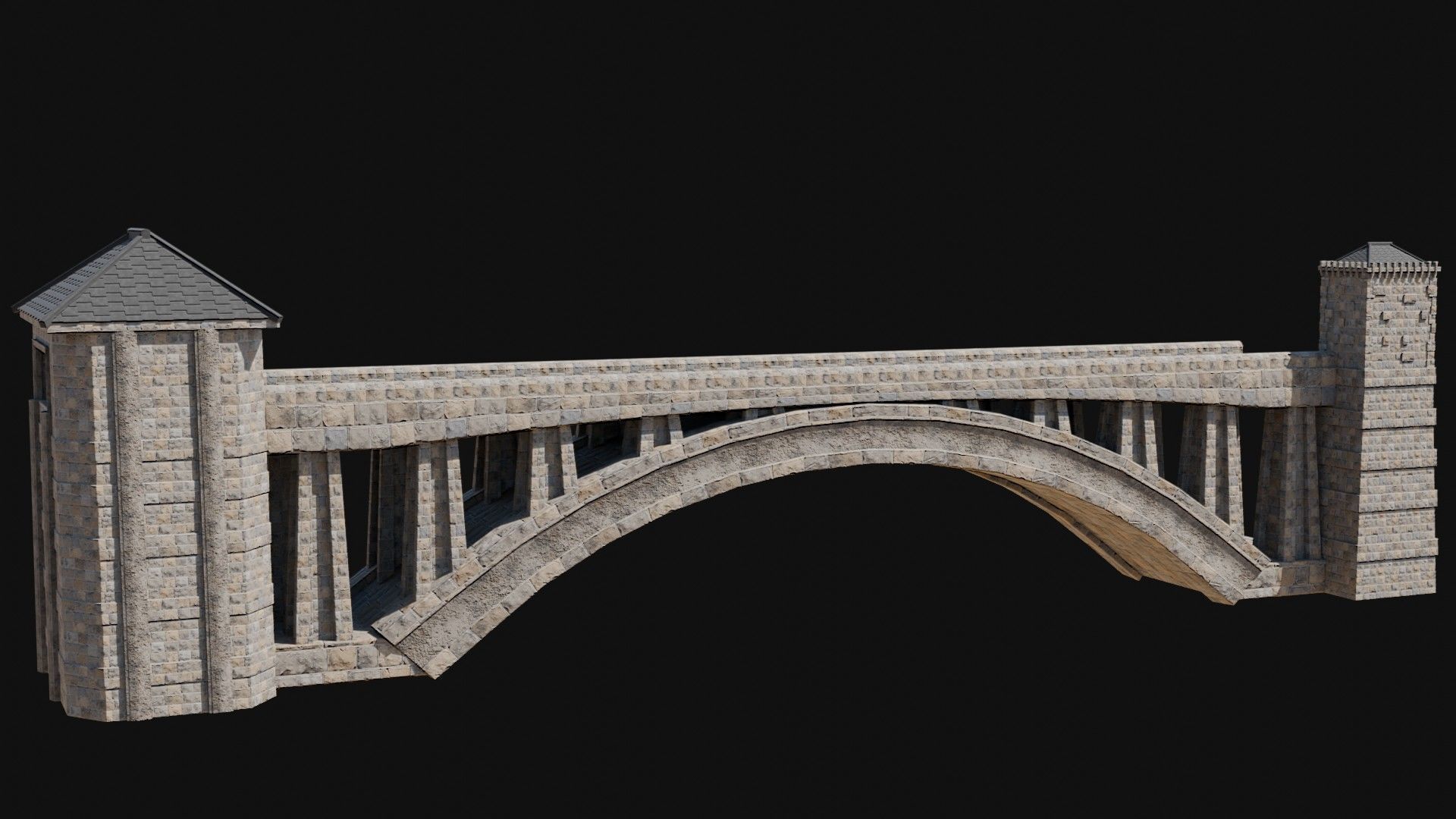 3D model HUGE MONUMENTAL FANTASY CASTLE BRIDGE FORT FORTRESS COLLECTION ...