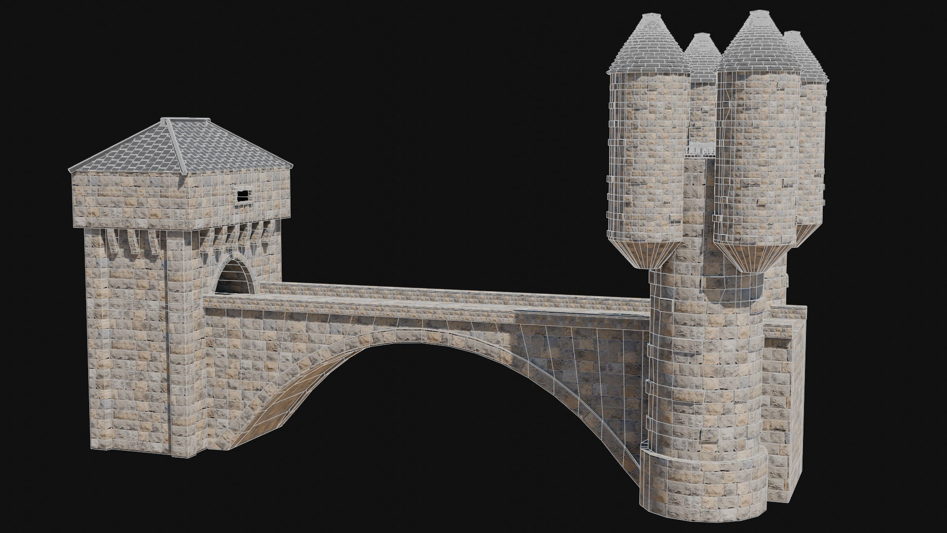 3D model HUGE MONUMENTAL FANTASY CASTLE BRIDGE FORT FORTRESS COLLECTION ...