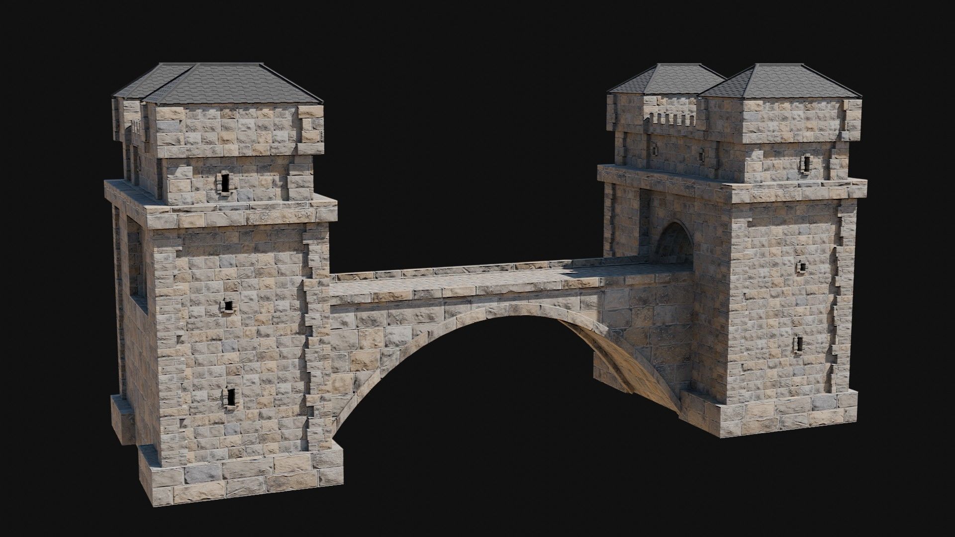 3D model HUGE MONUMENTAL FANTASY CASTLE BRIDGE FORT FORTRESS COLLECTION ...
