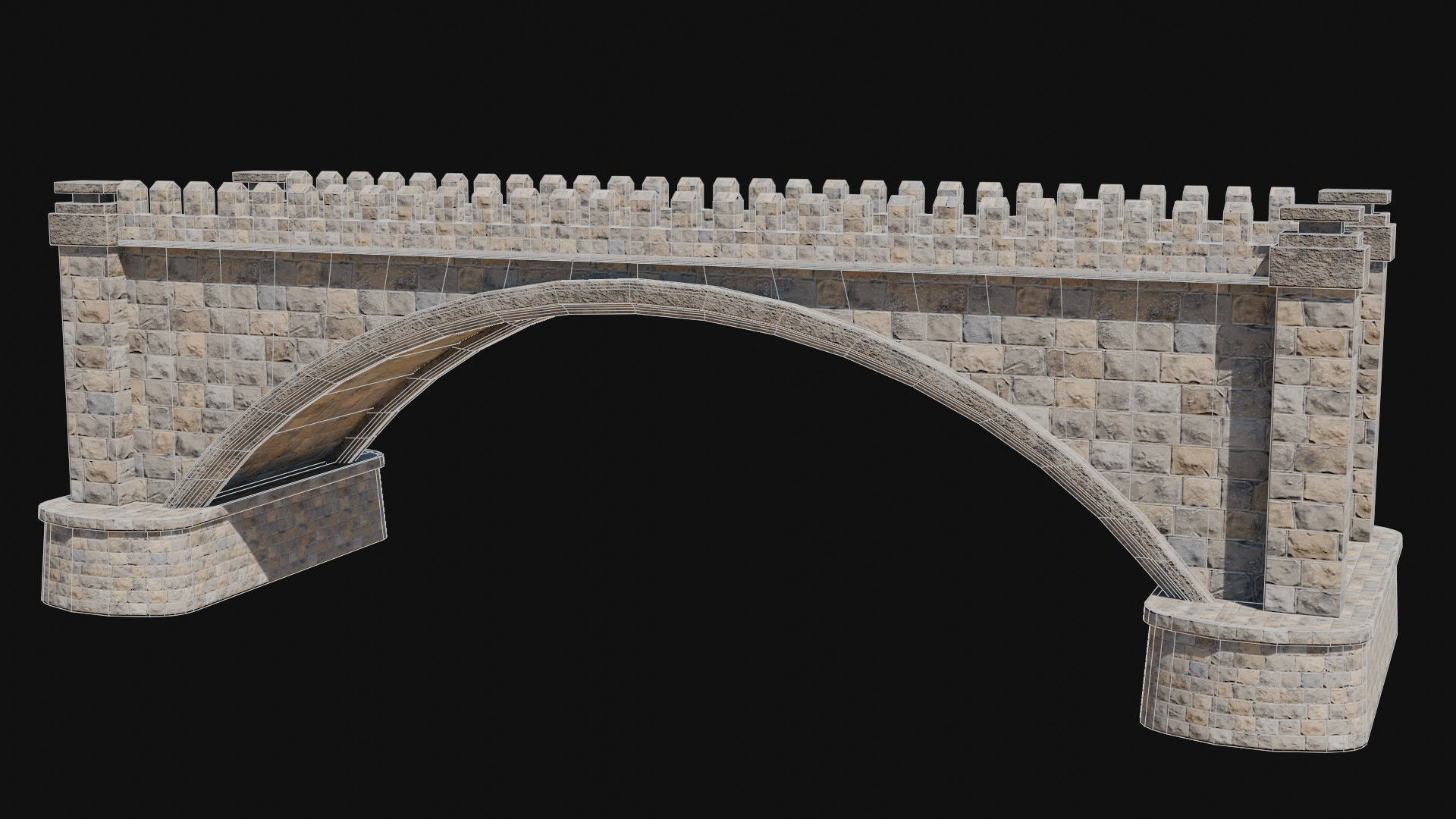 3D model HUGE MONUMENTAL FANTASY CASTLE BRIDGE FORT FORTRESS COLLECTION ...
