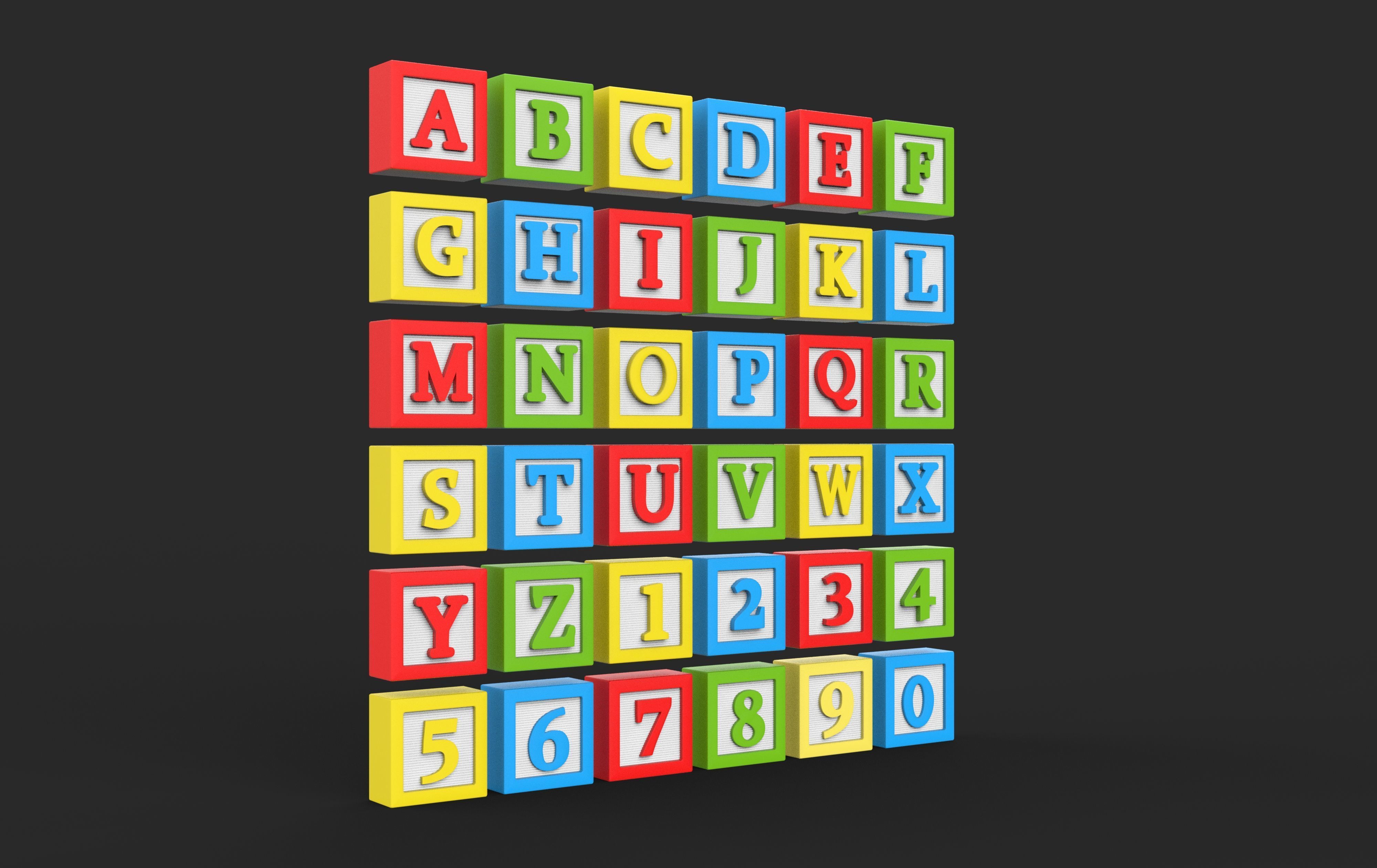Alphabet Blocks 3D model animated | CGTrader