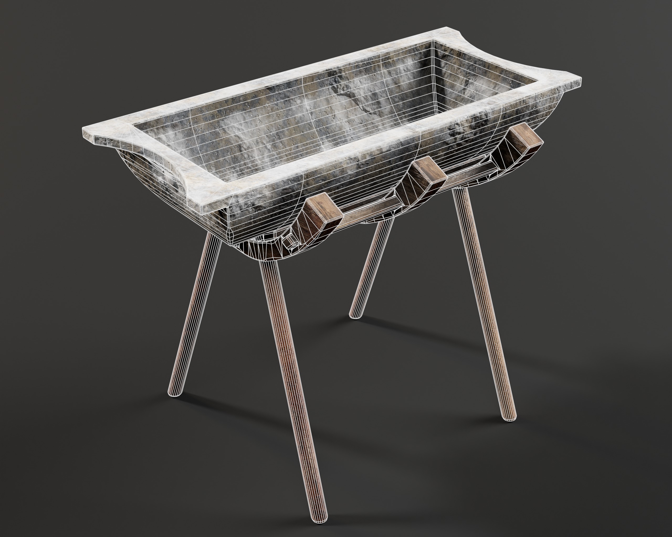 3D model Medieval Stone Food Trough VR / AR / low-poly | CGTrader