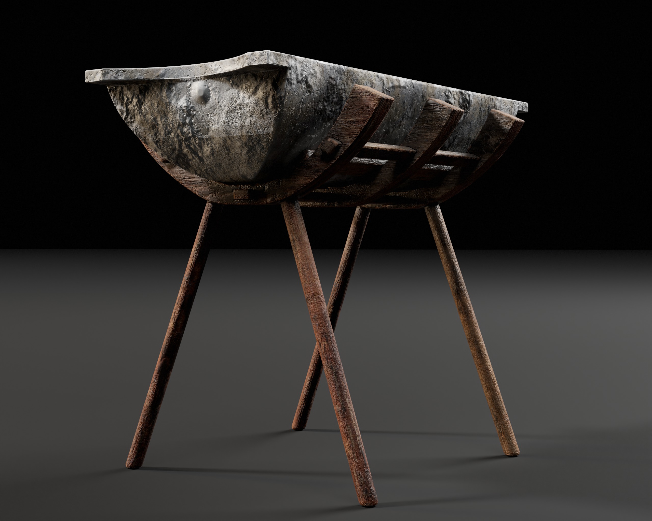 3D model Medieval Stone Food Trough VR / AR / low-poly | CGTrader