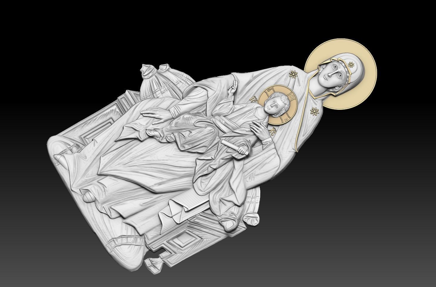 Panagia Enthrone Vrefokratousa HOLY MARY 3D model 3D printable | CGTrader