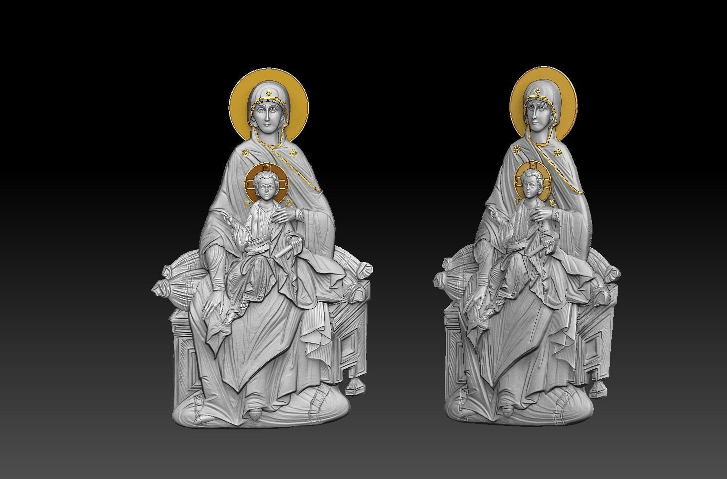 Panagia Enthrone Vrefokratousa HOLY MARY 3D model 3D printable | CGTrader