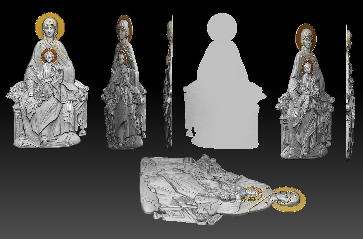 Panagia Enthrone Vrefokratousa HOLY MARY 3D model 3D printable | CGTrader