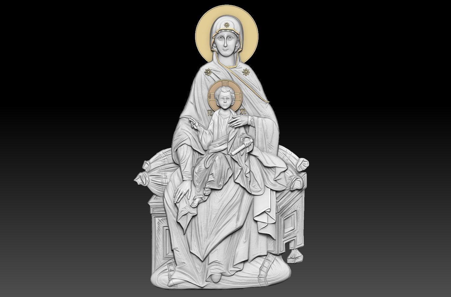 Panagia Enthrone Vrefokratousa HOLY MARY 3D model 3D printable | CGTrader