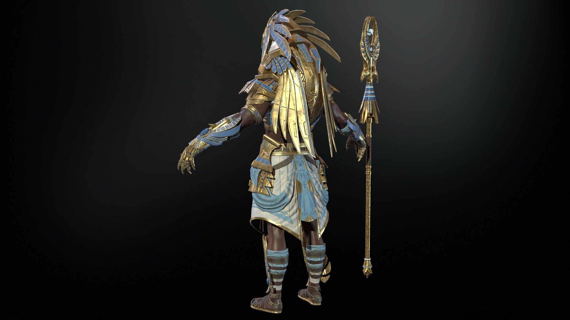 3D model Egyptian Gods Gor VR / AR / low-poly rigged animated | CGTrader
