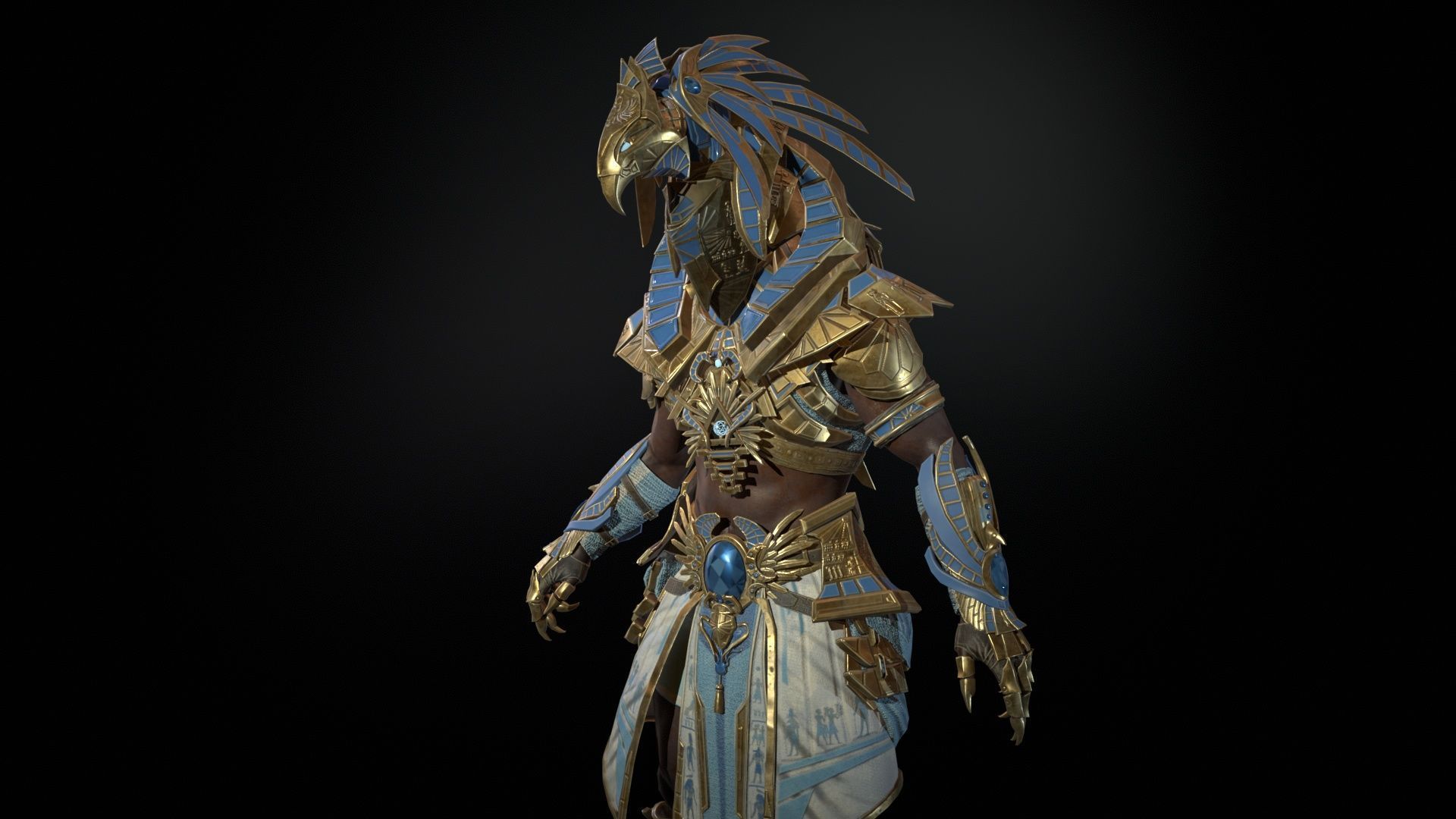 3D model Egyptian Gods Gor VR / AR / low-poly rigged animated | CGTrader