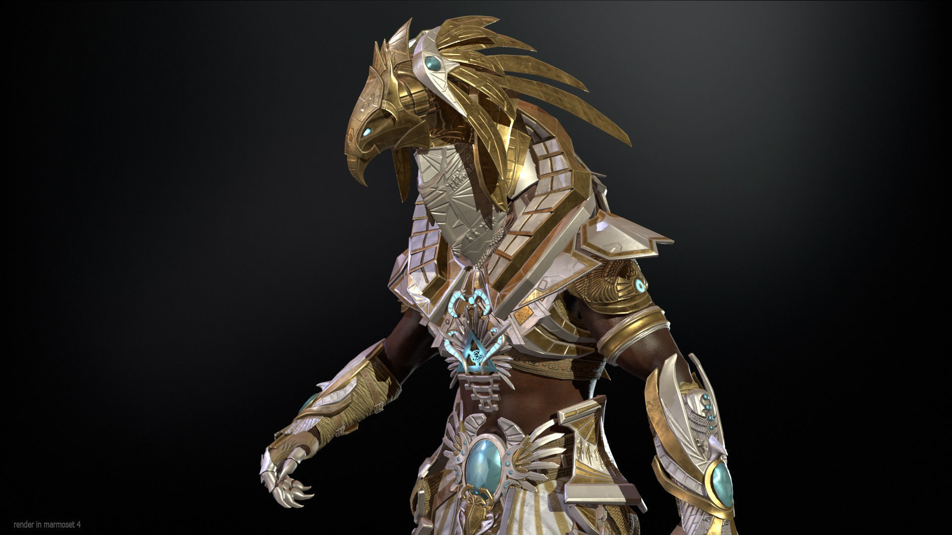 3D model Egyptian Gods Gor VR / AR / low-poly rigged animated | CGTrader