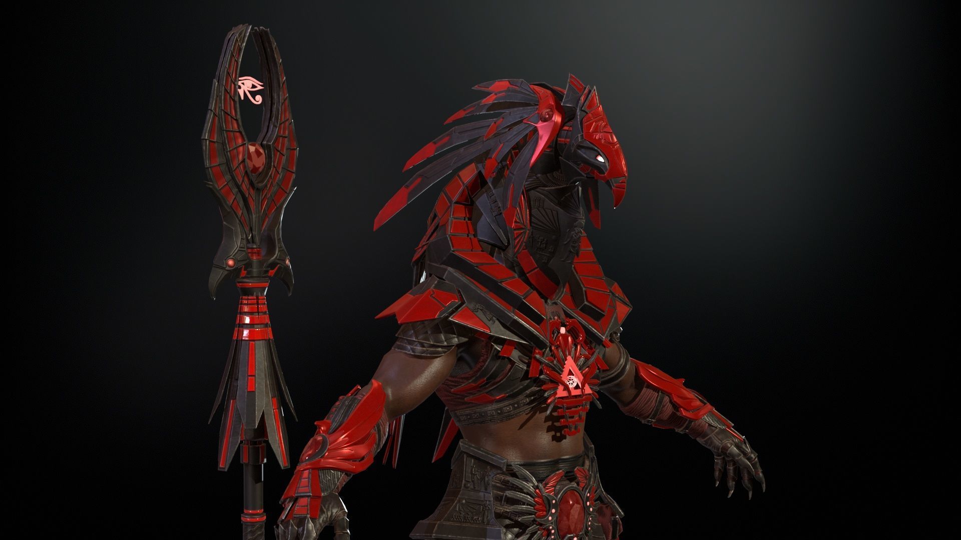 3D model Egyptian Gods Gor VR / AR / low-poly rigged animated | CGTrader
