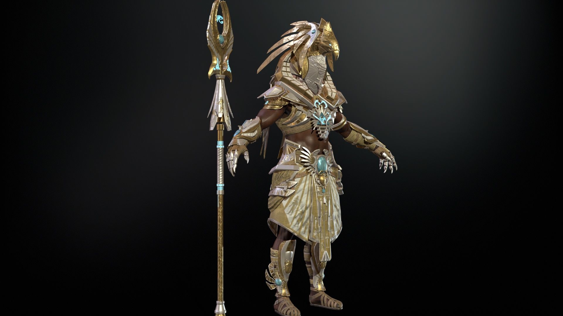 3D model Egyptian Gods Gor VR / AR / low-poly rigged animated | CGTrader