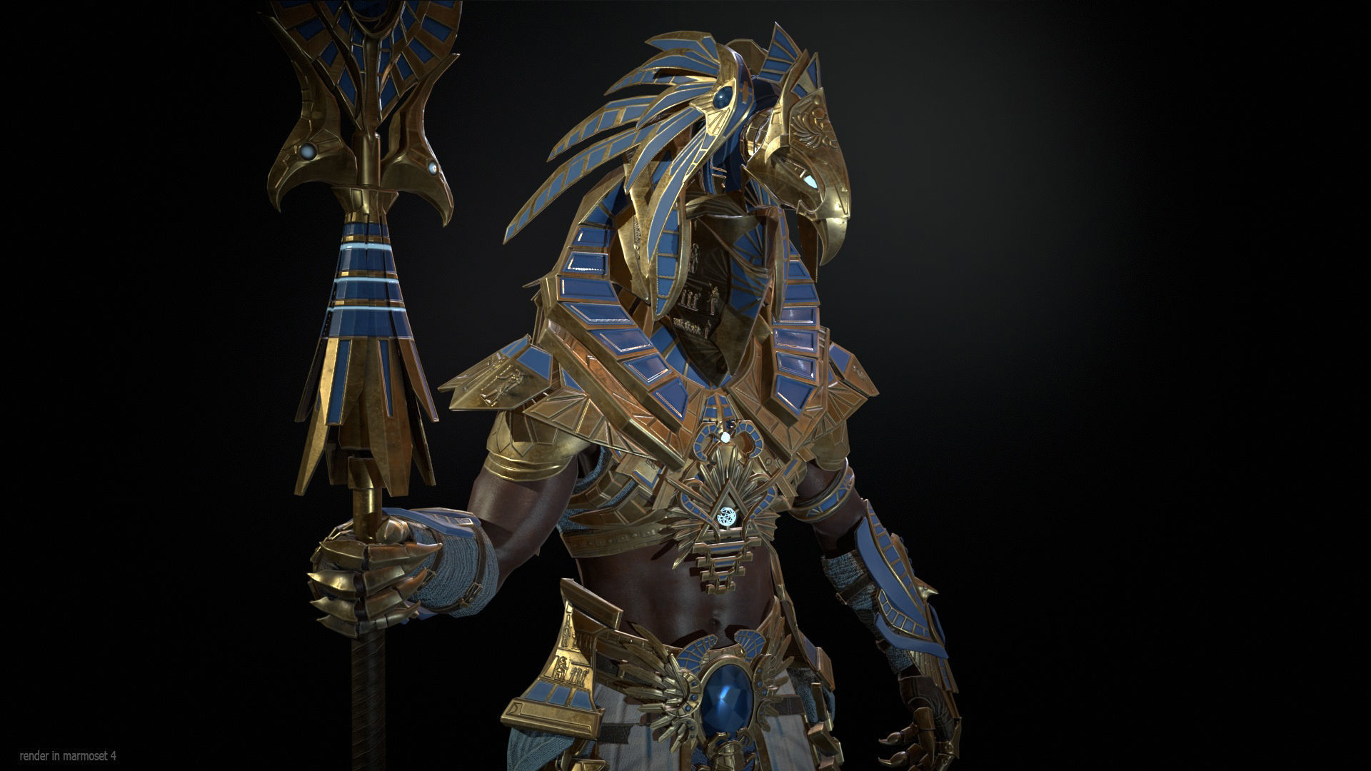 3D model Egyptian Gods Gor VR / AR / low-poly rigged animated | CGTrader