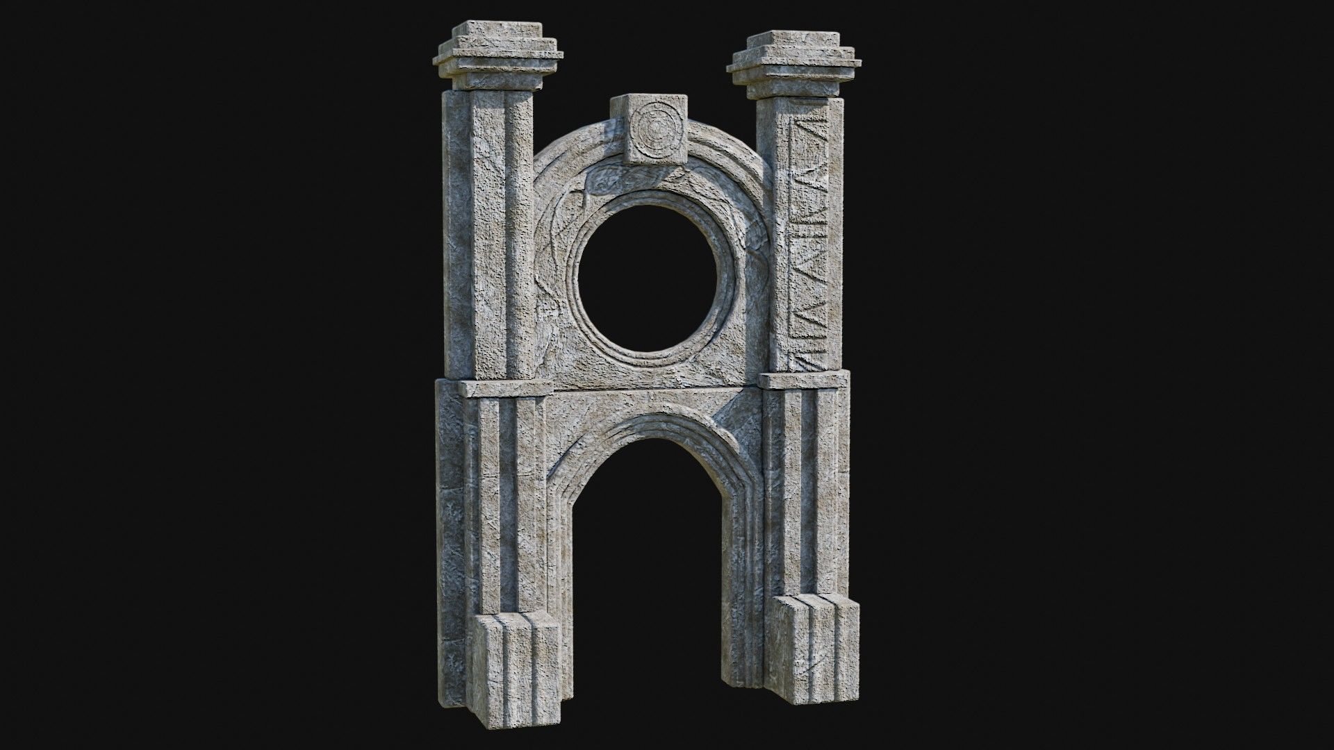 3D model STONE PORTAL GATE STAIRS ROCK TELEPORT PLACE ORNAMENT ...